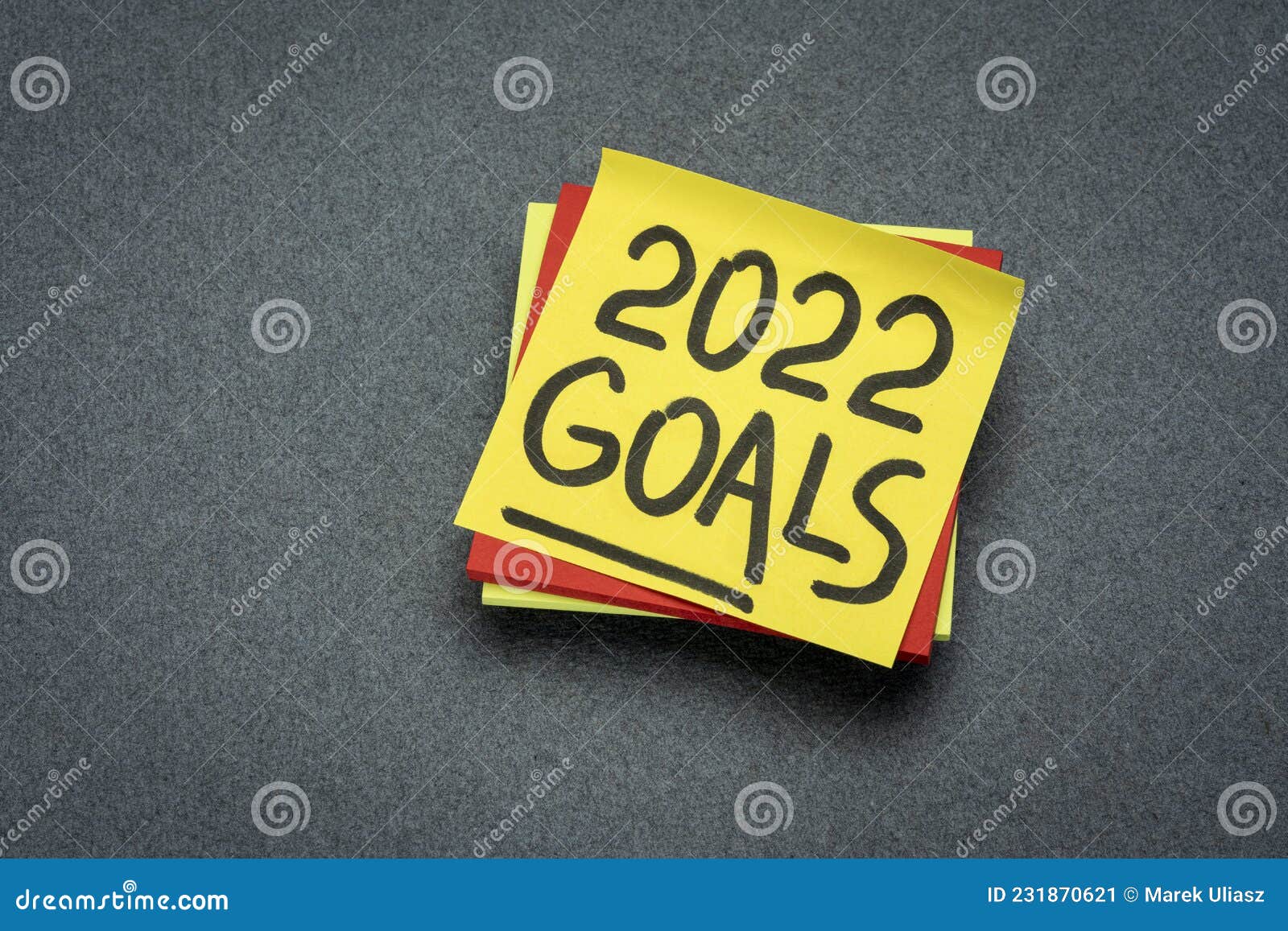 2022 goals reminder note stock image. Image of goal - 231870621