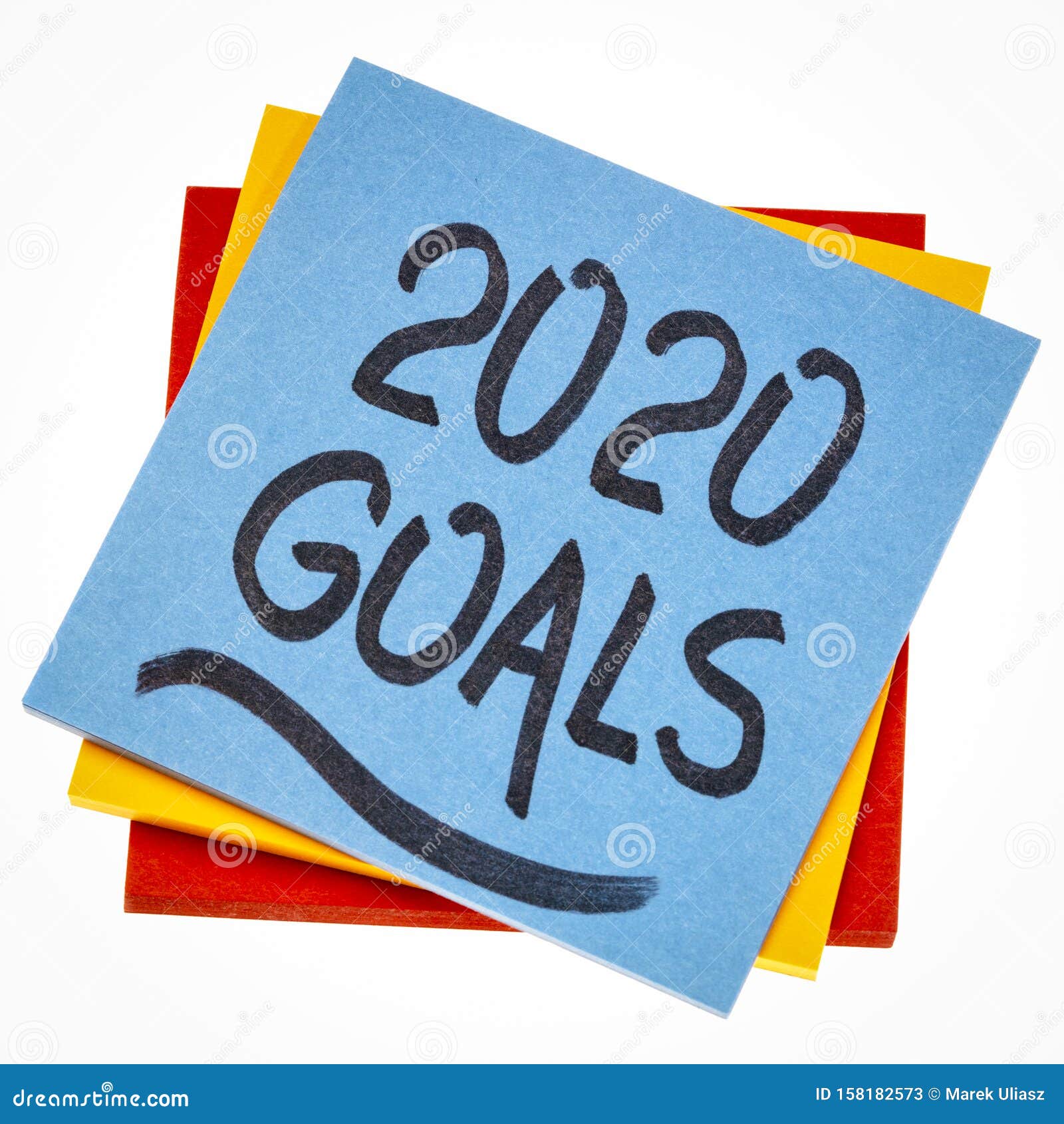 2020 goals reminder note stock image. Image of year - 158182573