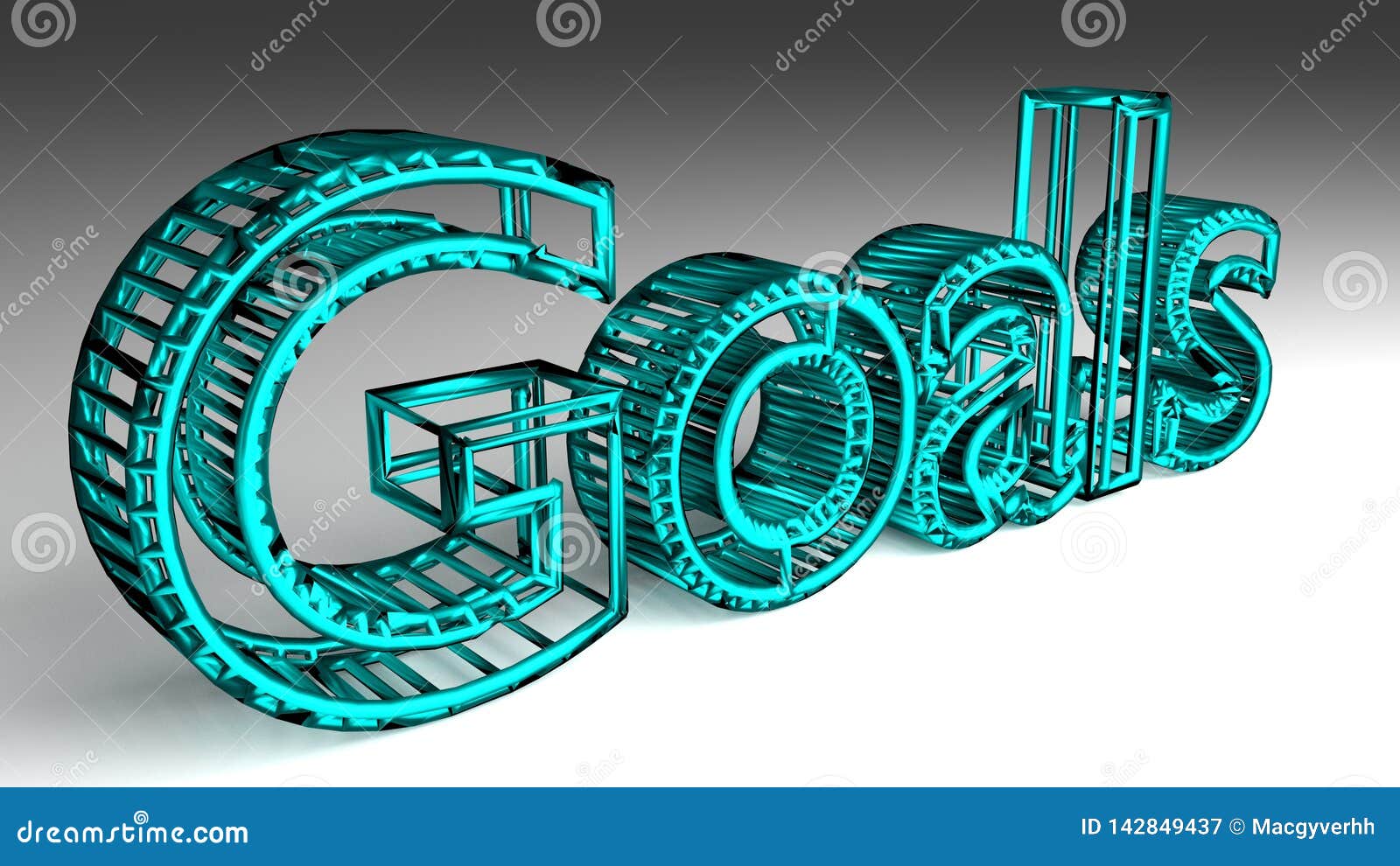 Goals Sign in Turquoise and Glossy Letters Stock Illustration ...