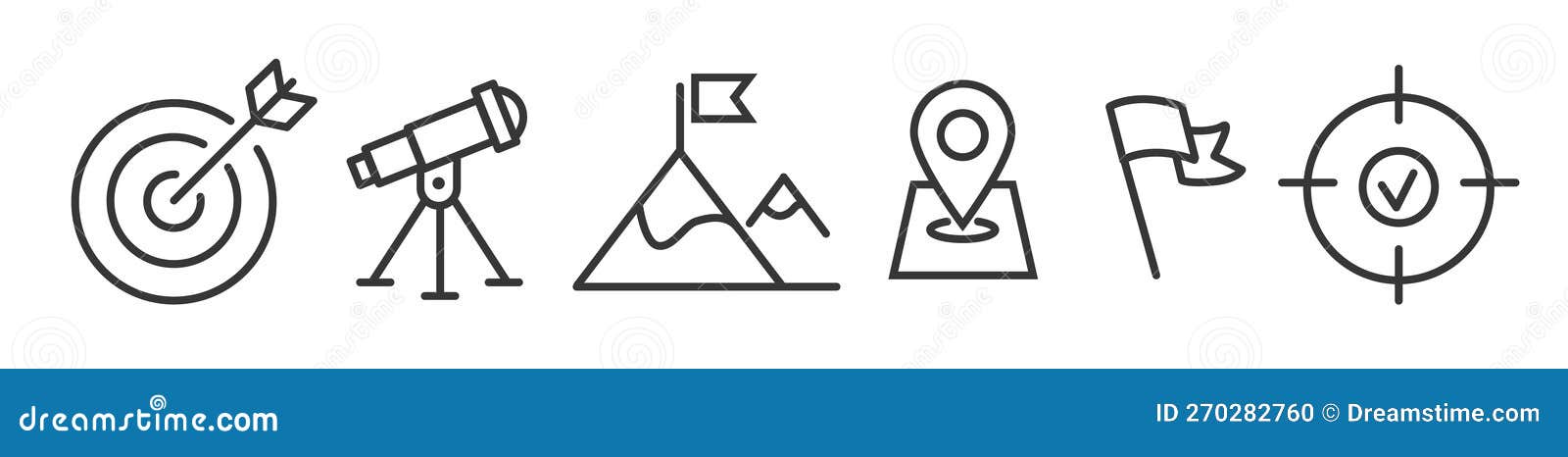 Goals and Targeting - Business Vector Icon Collection on White ...