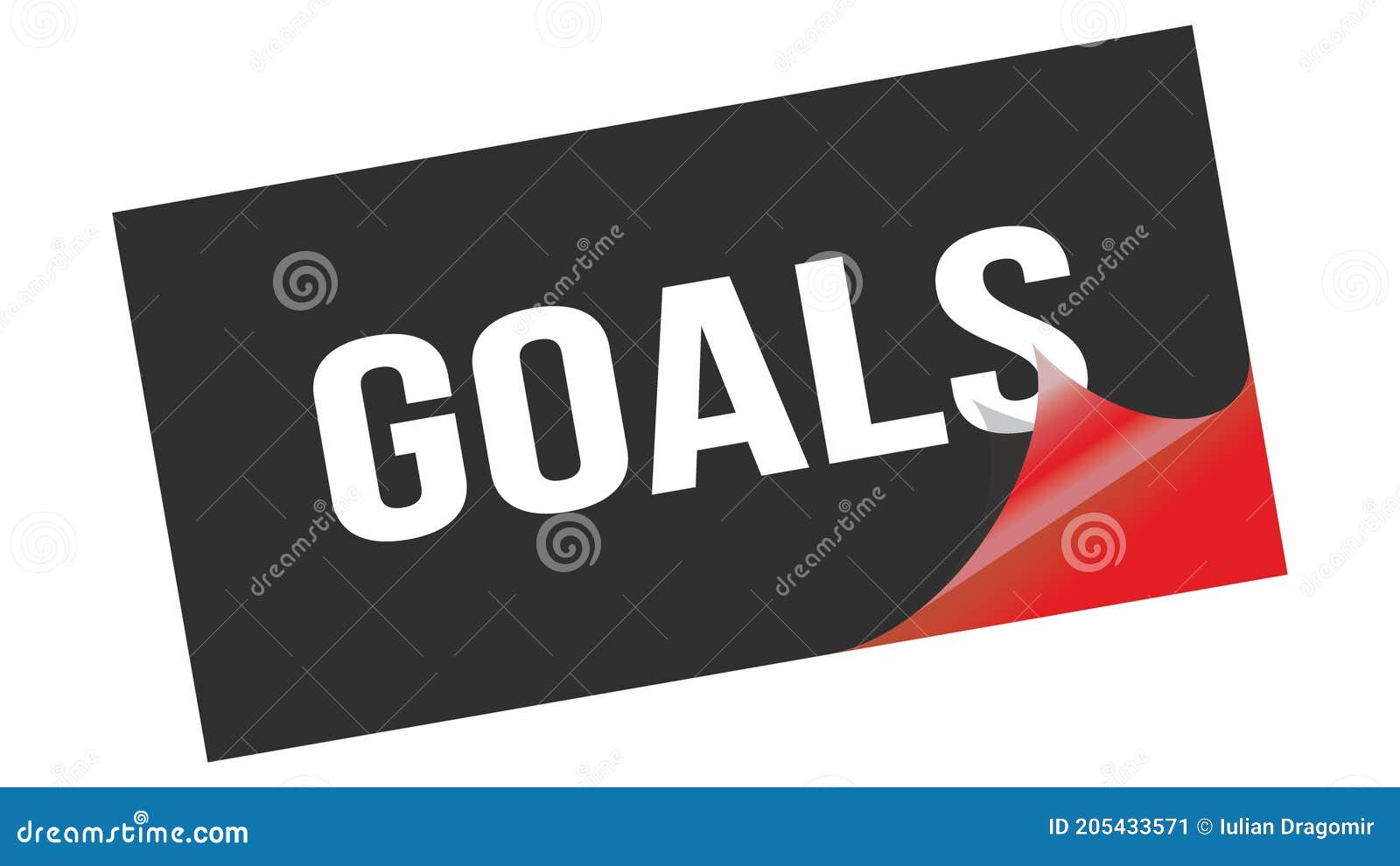 GOALS Text on Black Red Sticker Stamp Stock Illustration - Illustration ...
