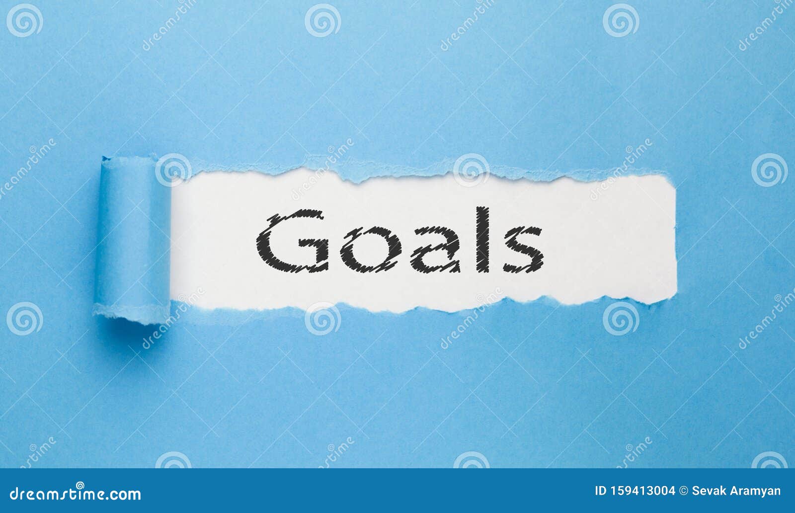Goals Text on Paper on Blue Background Stock Photo - Image of graphic ...