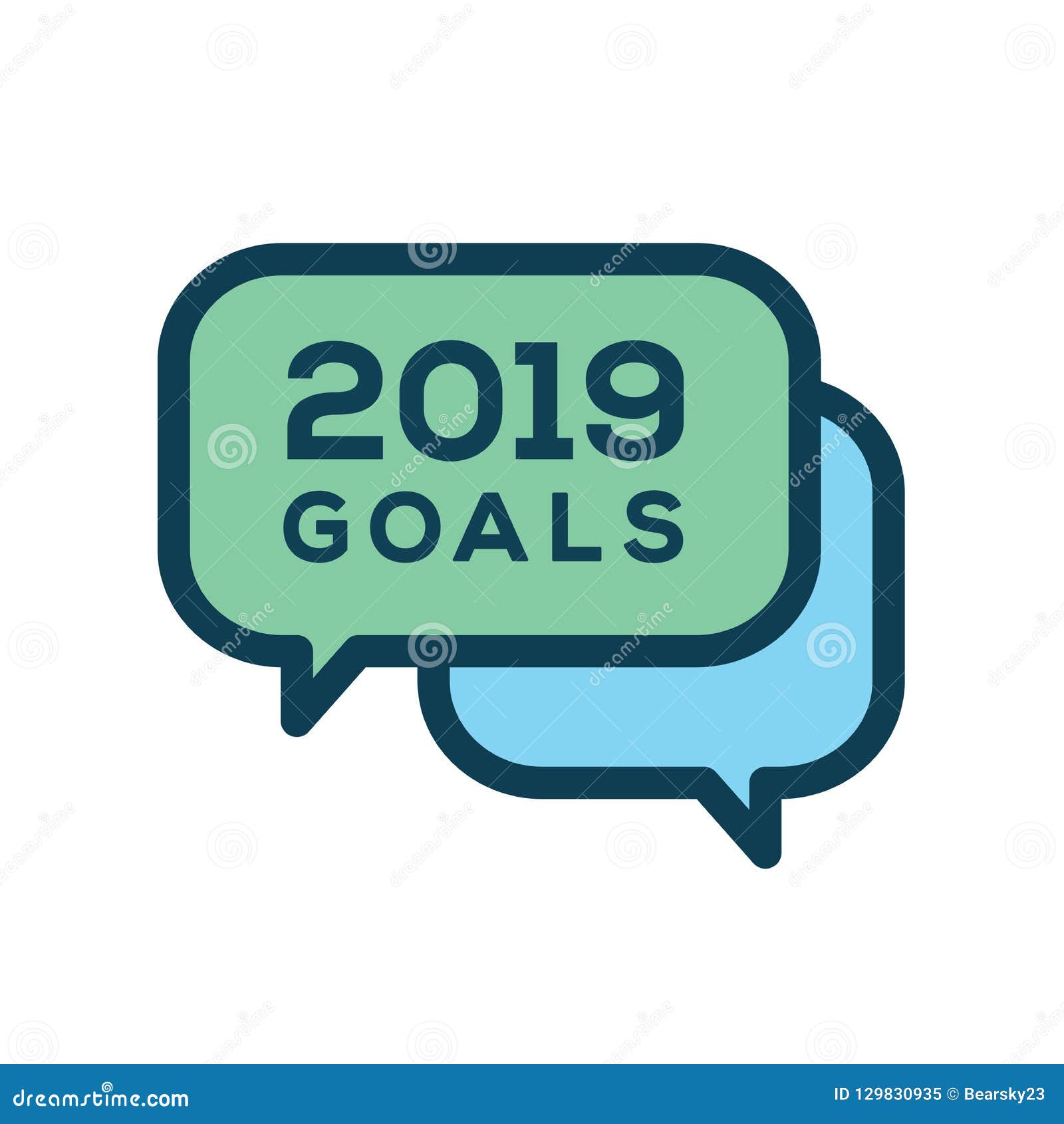 2019 Goals Vector Graphic with the Year 2019 and Artistically St Stock ...