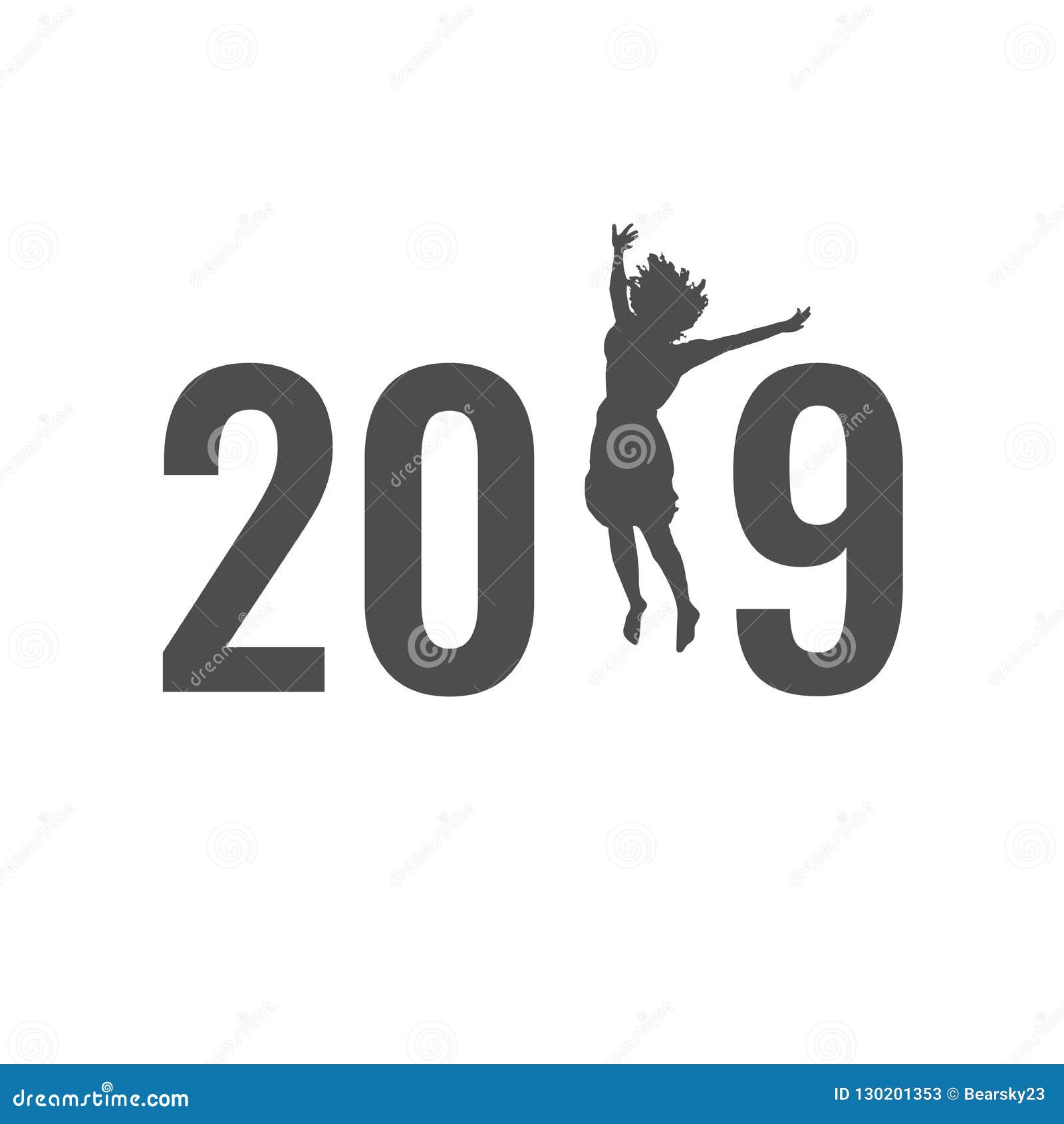 2019 Goals Vector Graphic with the Year 2019 and Artistically St Stock ...