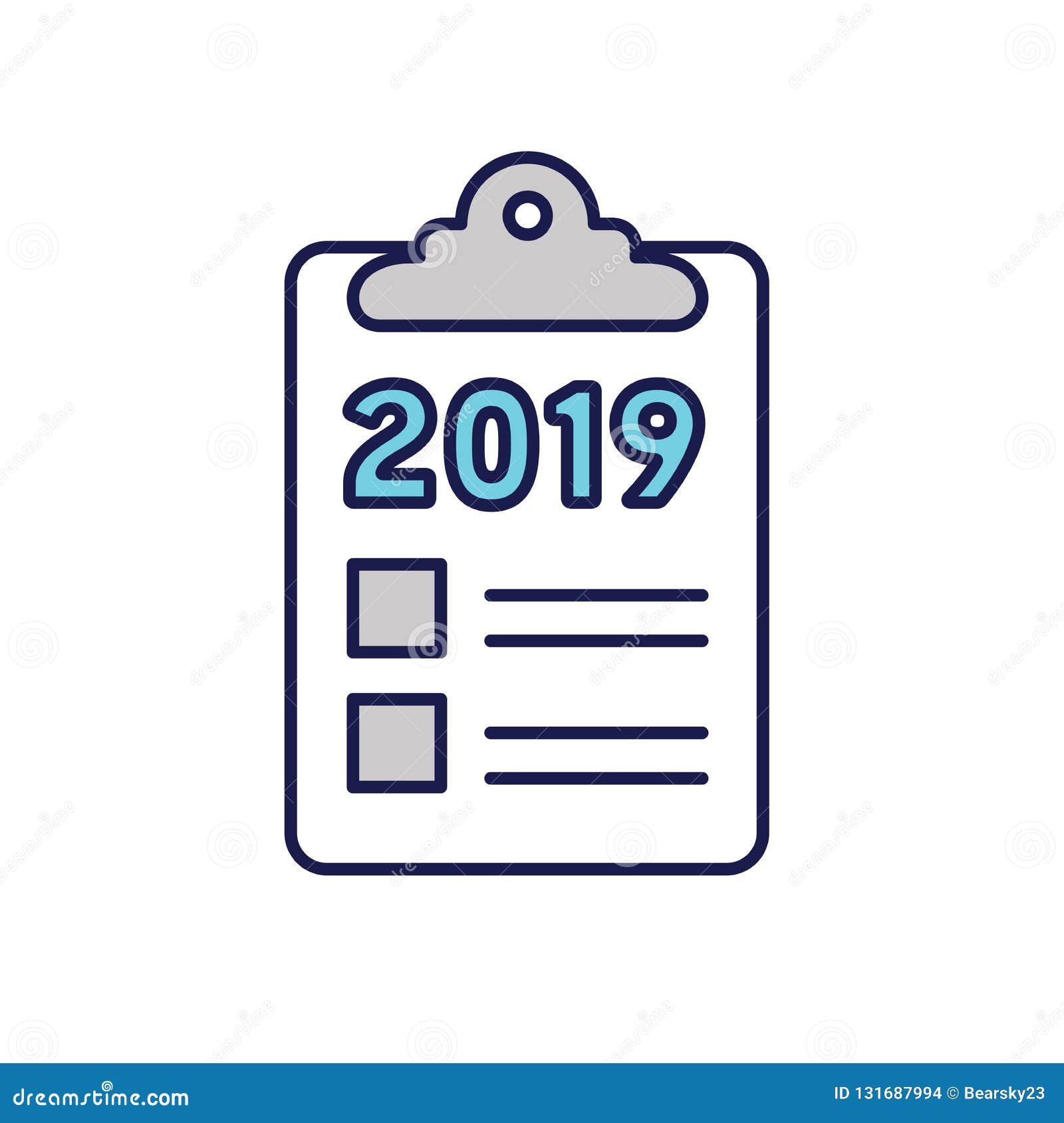2019 Goals Vector Graphic with Year 2019 and Artistically Styled Images ...