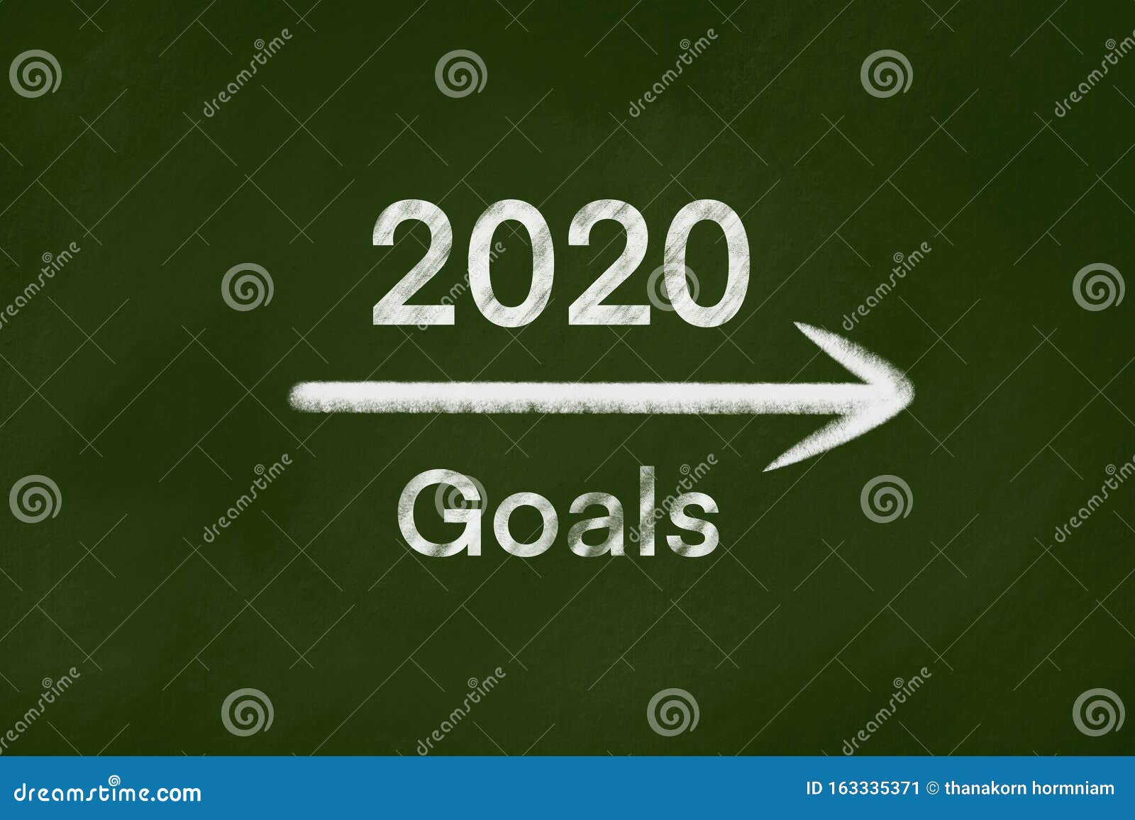 2020 Goals Vision Background Concept On Green Chalkboard Royalty-Free ...