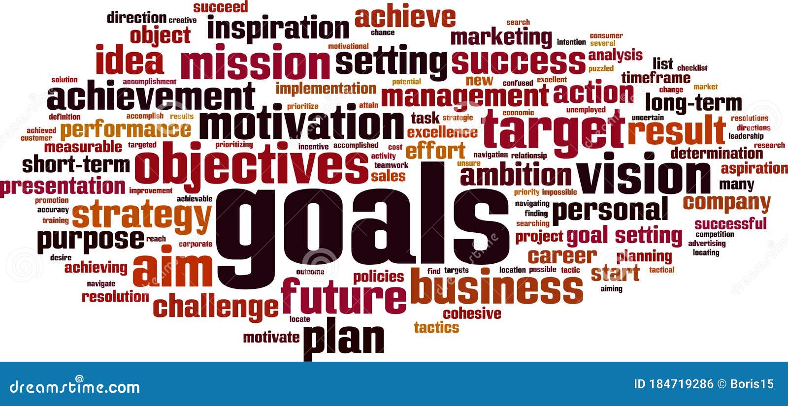 Goals word cloud stock vector. Illustration of analysis - 184719286