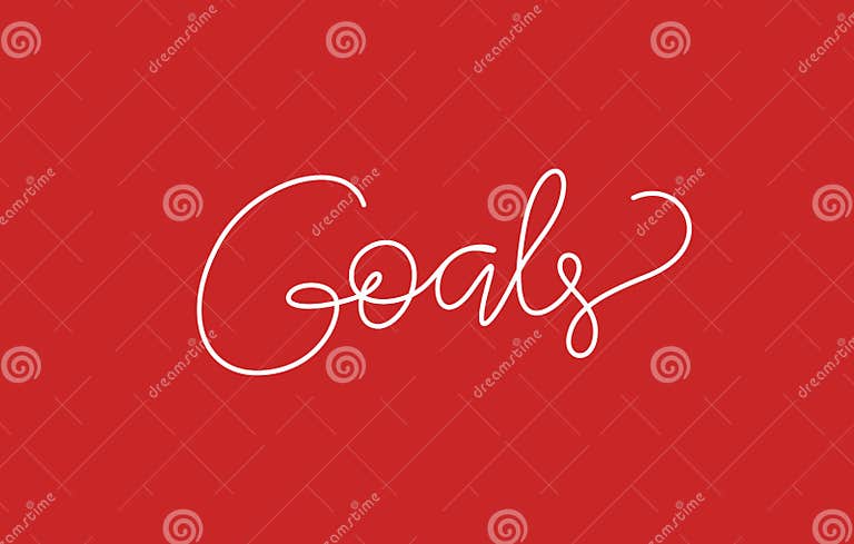 Goals Word Lettering Design in Continuous Line Drawing Stock ...