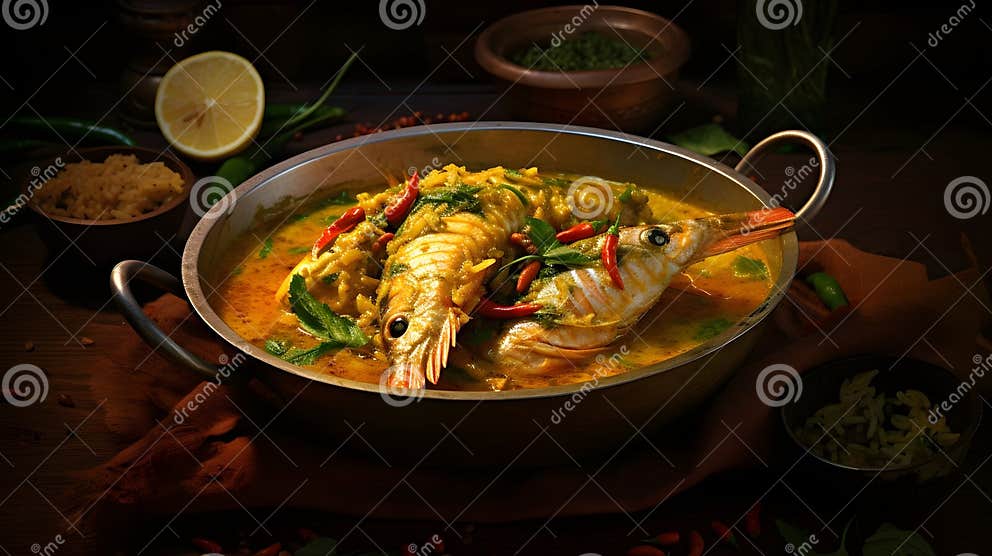 Goan Fish Caldine, the Mild and Coconut-based Curry Stock Illustration ...