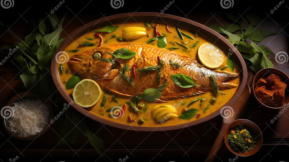 Goan Fish Caldine, the Mild and Coconut-based Curry Stock Illustration ...