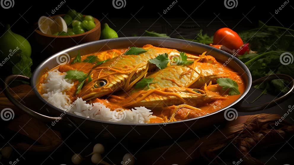 Goan Fish Caldine, the Mild and Coconut-based Curry Stock Illustration ...
