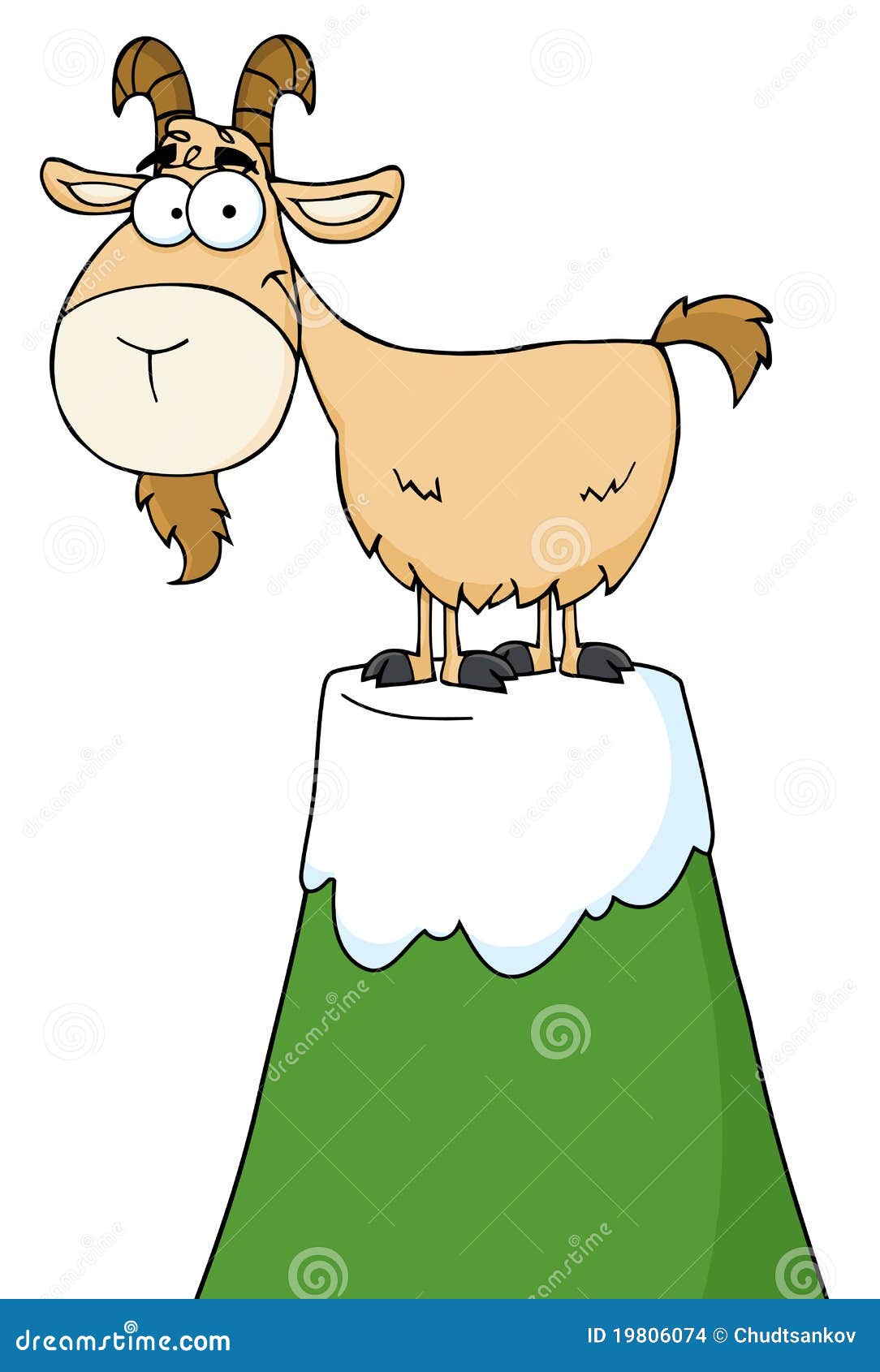 Goat atop a mountain stock vector. Illustration of goat - 19806074