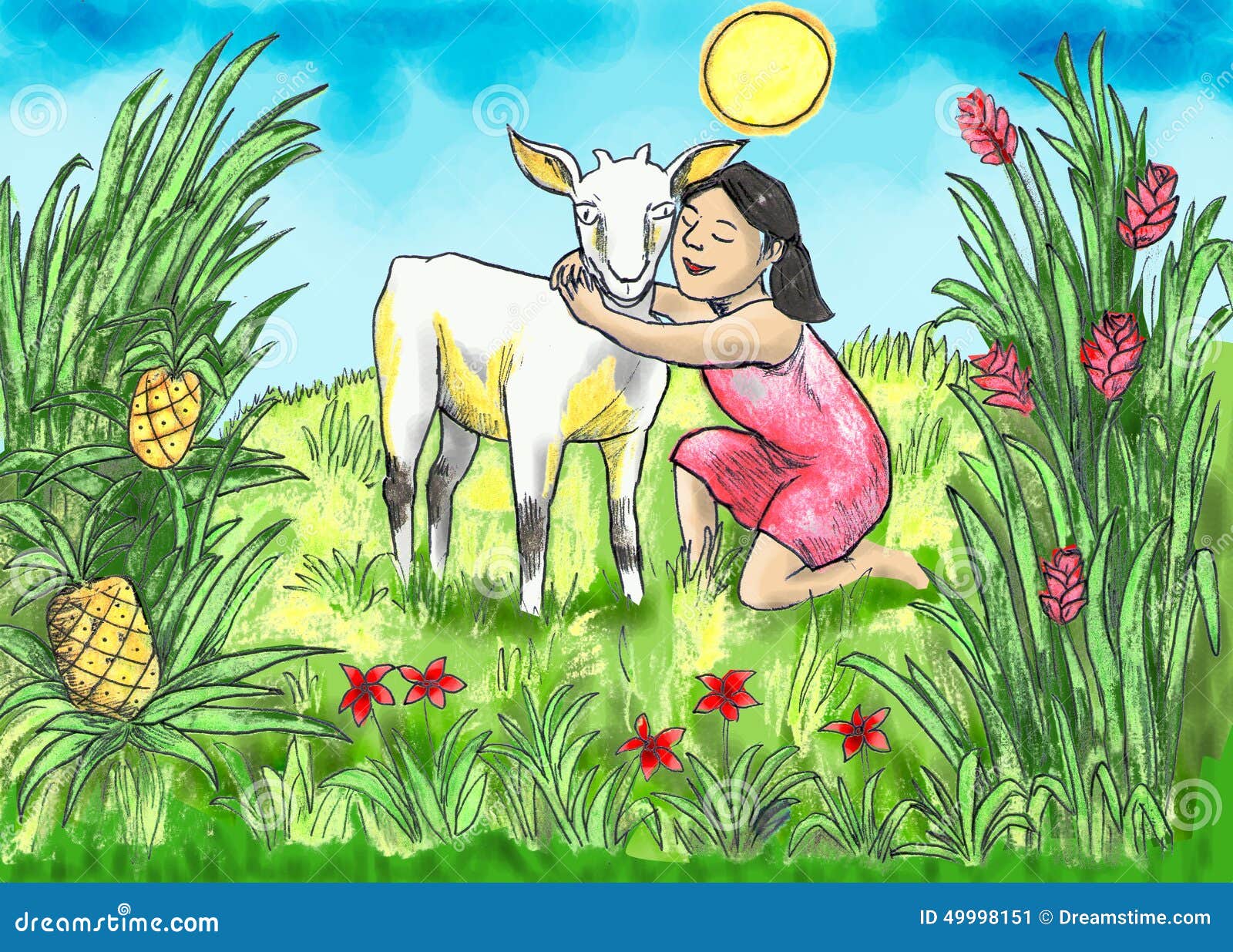 Goat stock illustration. Illustration of human, goat - 49998151
