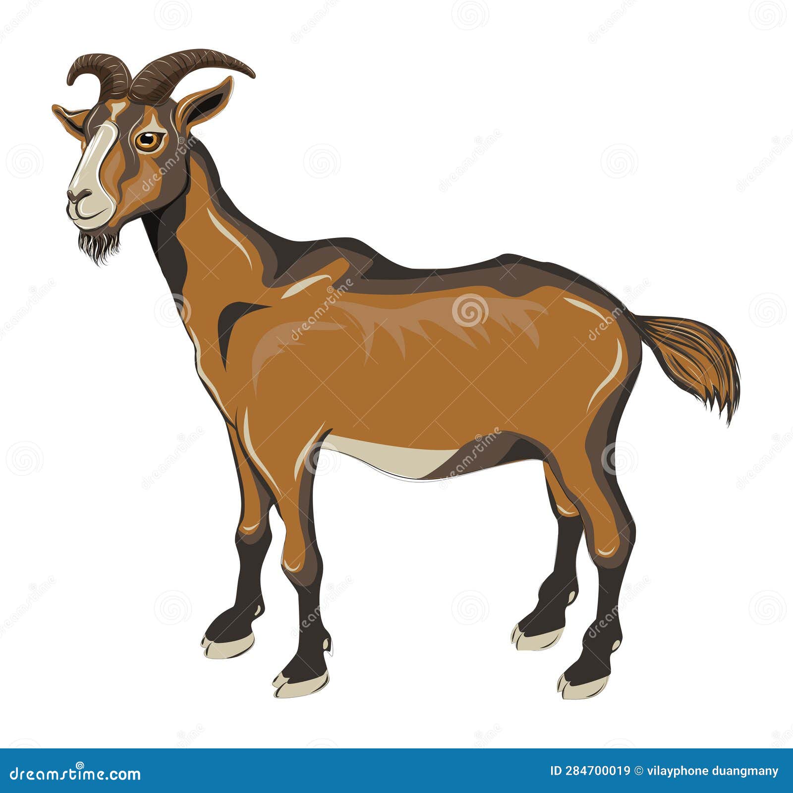 Goat in brown illustration stock vector. Illustration of brown - 284700019