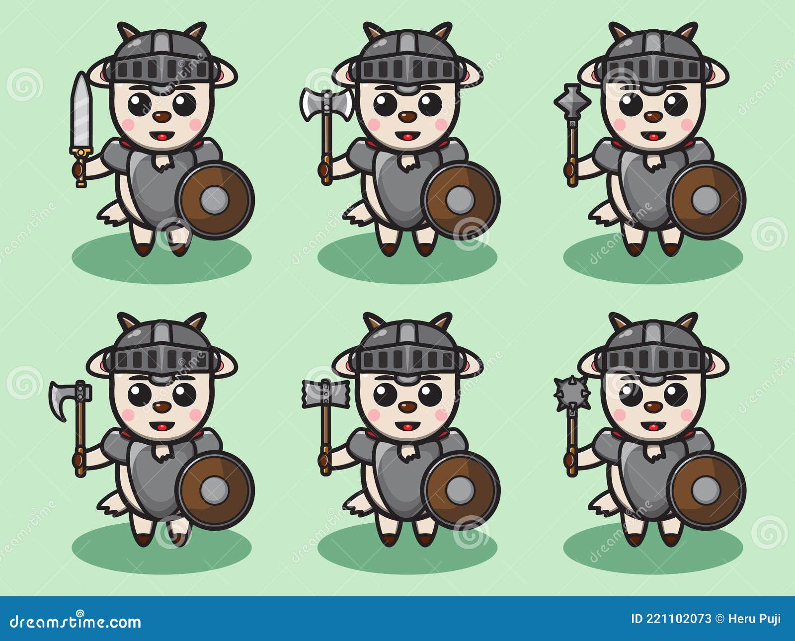 Vector Illustration Of Cute Goat Knight Cartoon | CartoonDealer.com ...