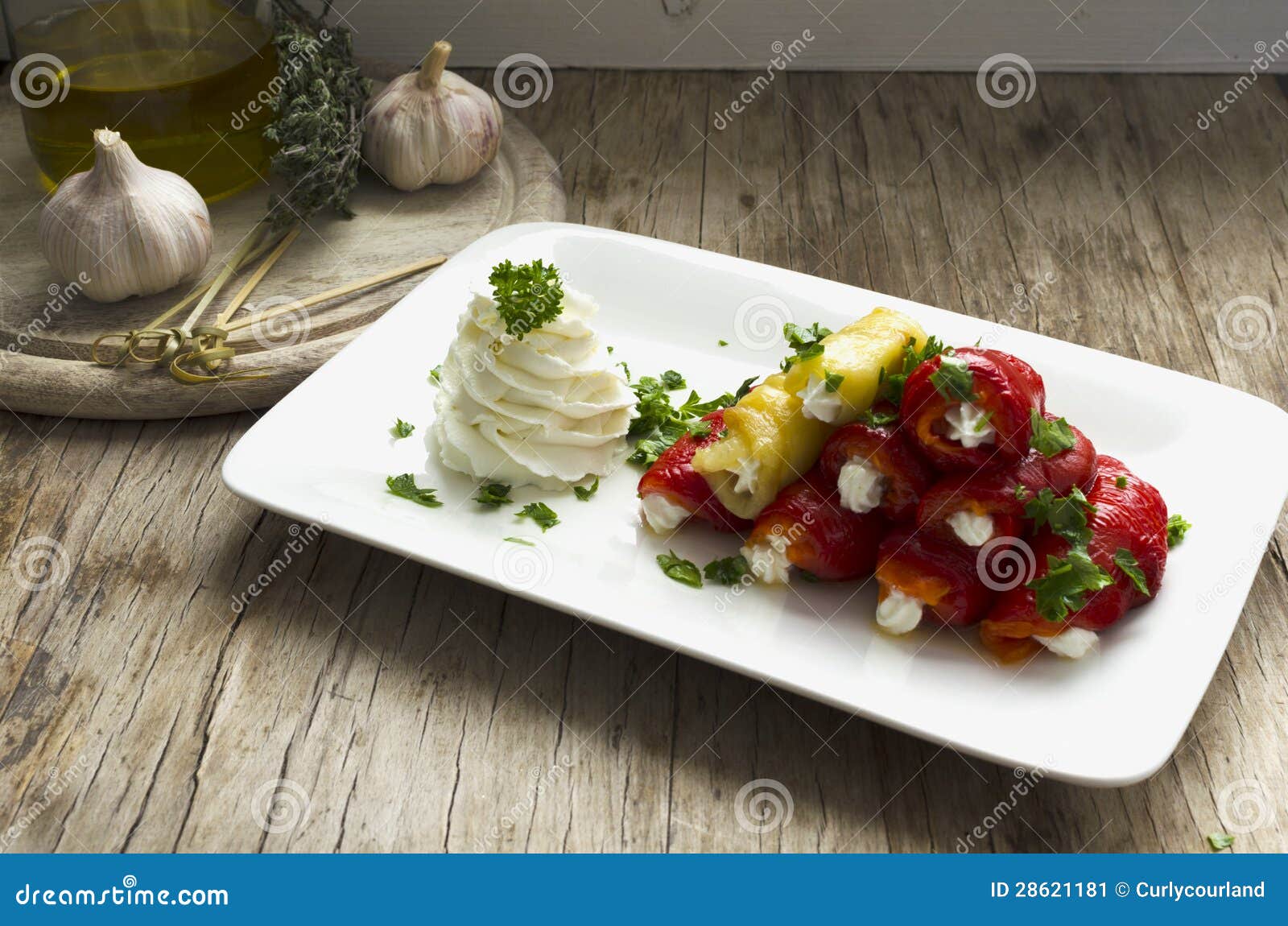 Goat Cheese Bell Pepper Rolls Stock Image - Image of garlic, extra ...