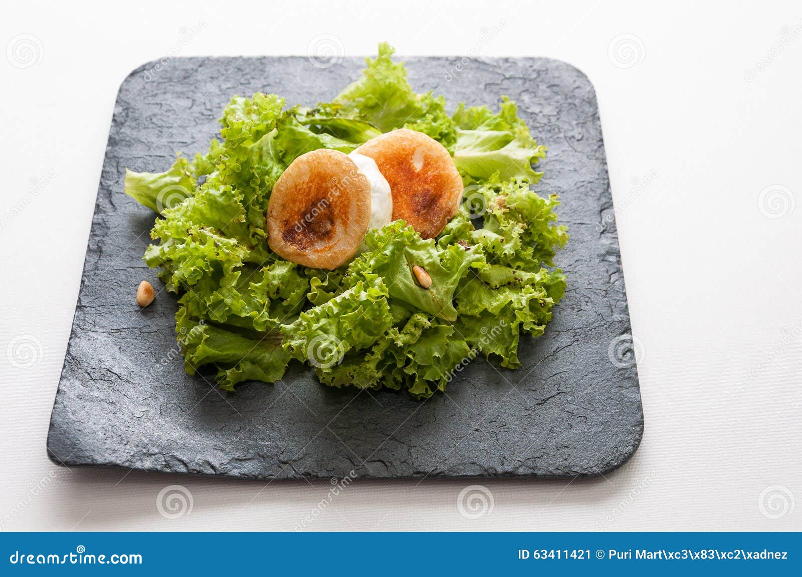 Goat cheese salad stock image. Image of goat, lettuce - 63411421