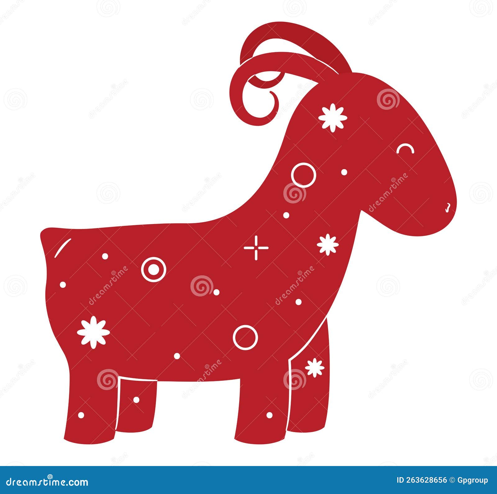 Goat chinese zodiac stock vector. Illustration of artistic - 263628656