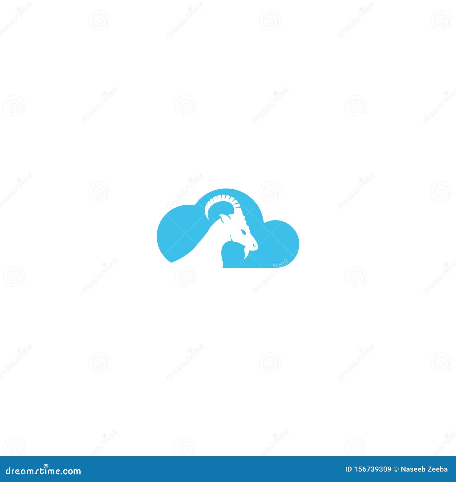 Goat and Cloud Logo Design. Stock Vector - Illustration of animal ...