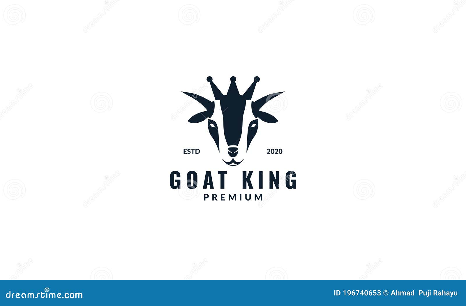 Goat with Crown Logo Design Modern Stock Vector - Illustration of ...
