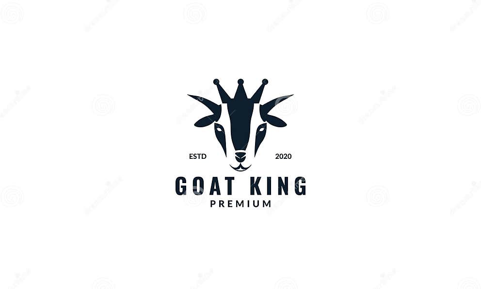 Goat with Crown Logo Design Modern Stock Vector - Illustration of ...