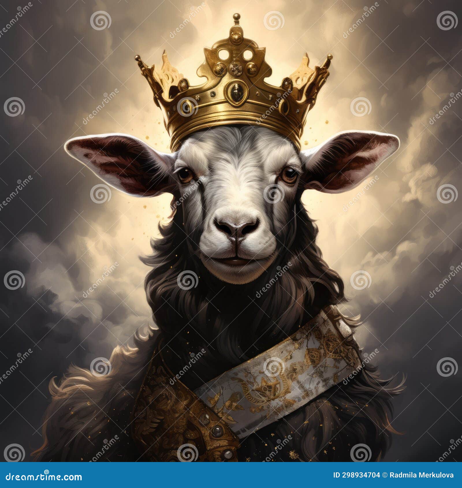 A Goat, Crowned and Confident, Commands Attention with Pride Stock ...