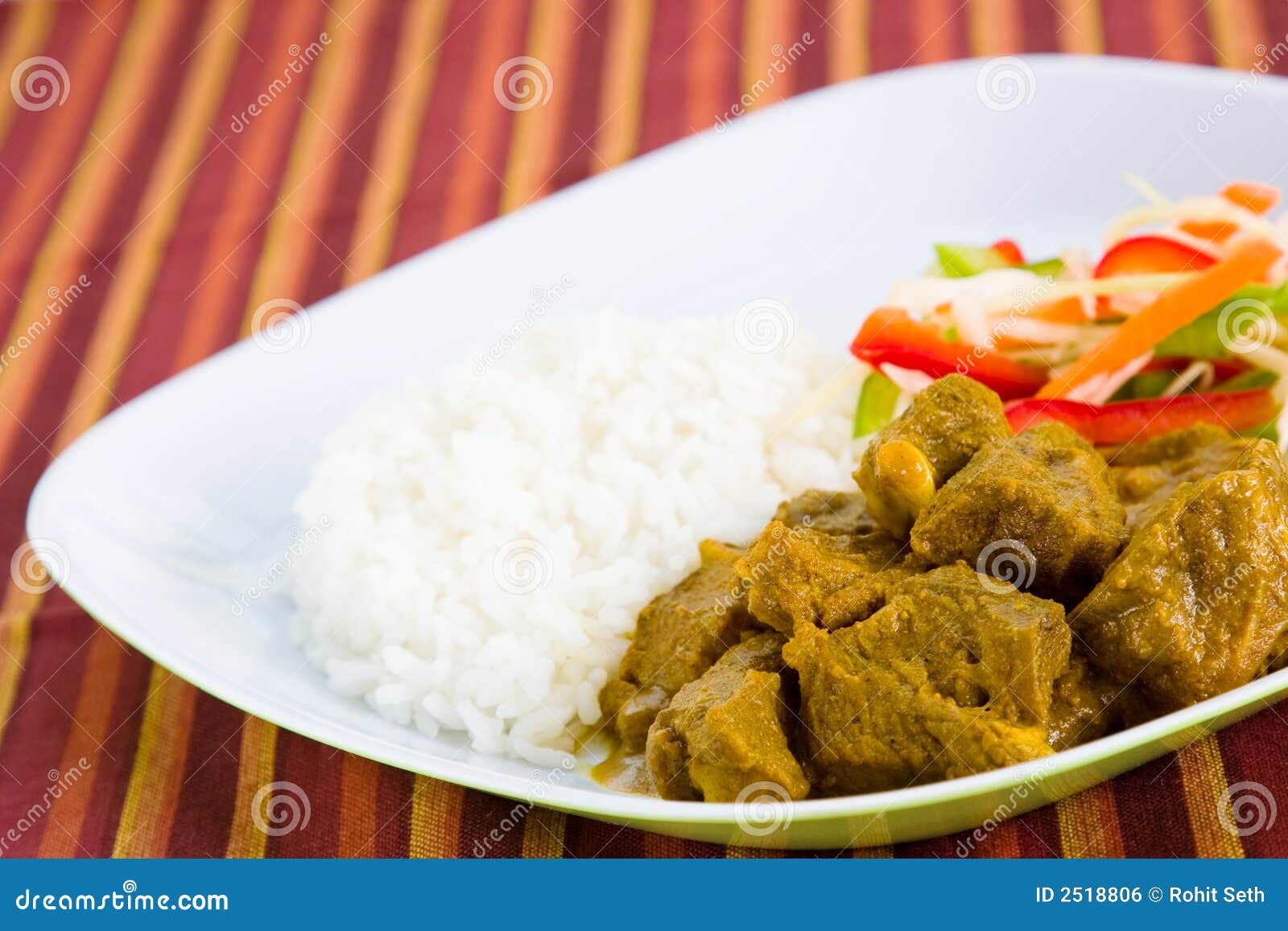 Goat Curry with Rice stock photo. Image of meal, caribbean - 2518806