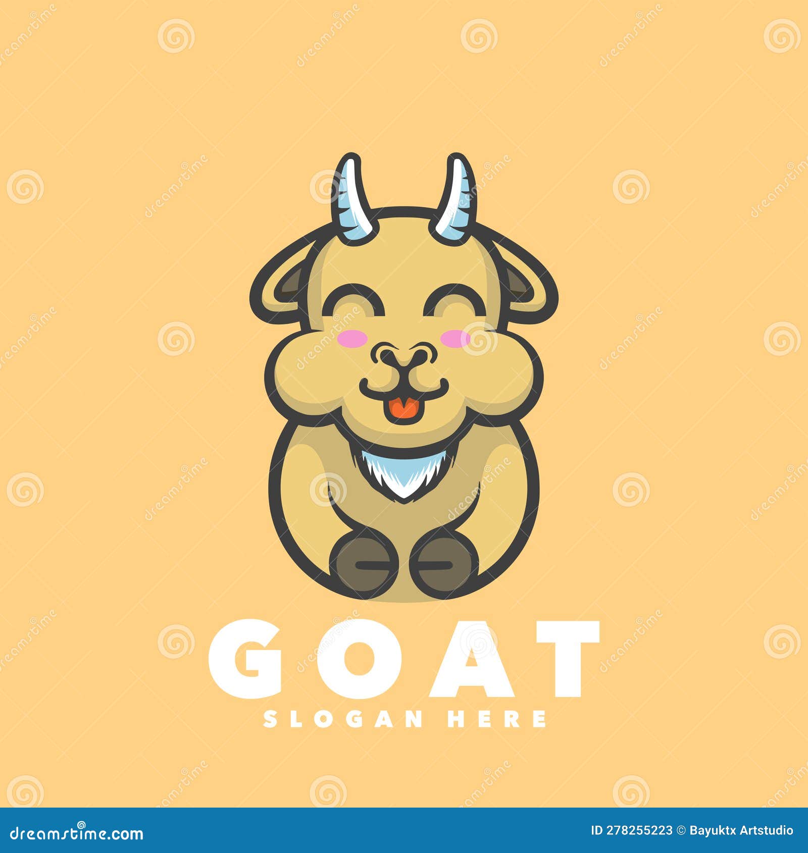 Goat cute cartoon stock vector. Illustration of goat - 278255223