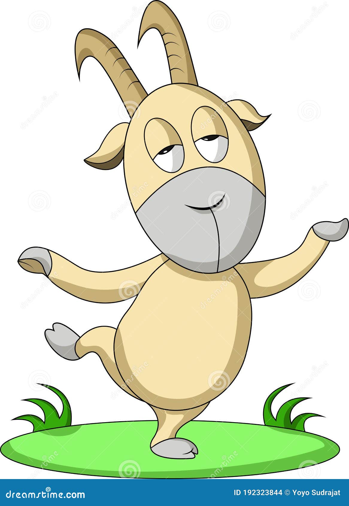 A Goat is Dancing Cheerfully Stock Illustration - Illustration of hind ...