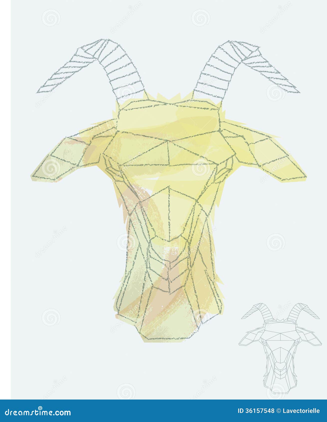 Goat stock vector. Illustration of being, hand, farm - 36157548