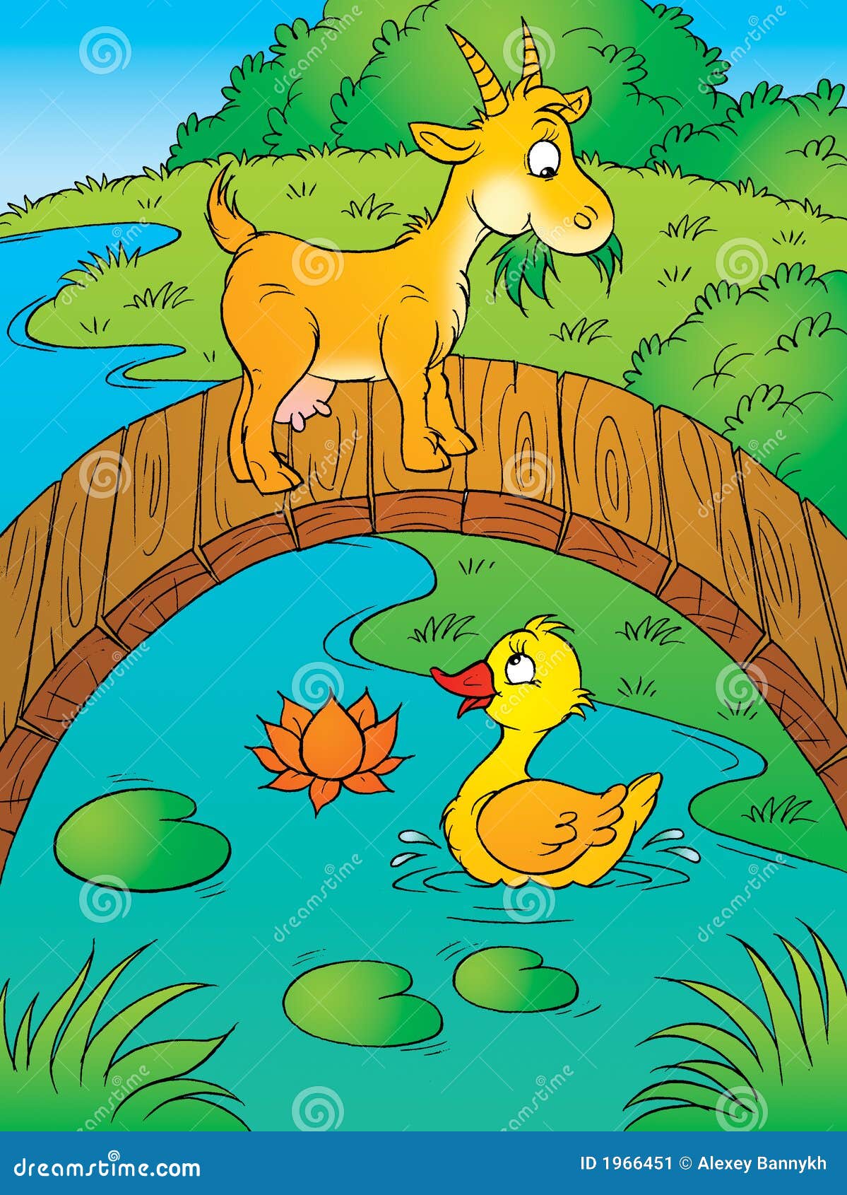Goat and duck stock illustration. Illustration of childhood - 1966451