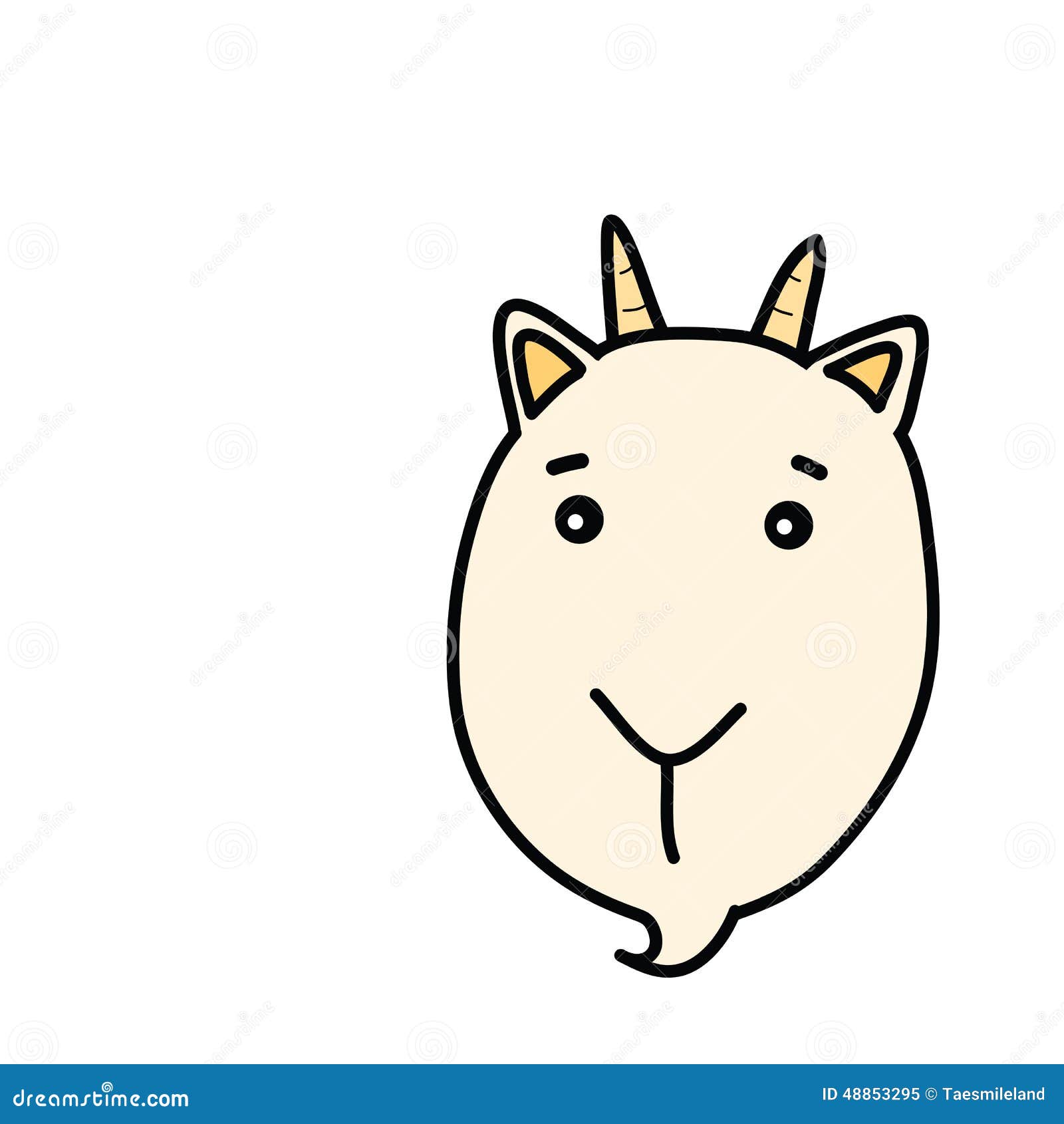 Goat face cartoon drawing stock vector. Illustration of mammal - 48853295
