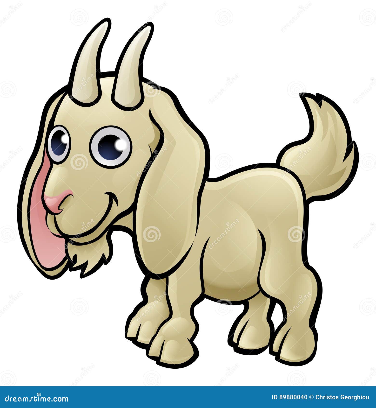 Goat Farm Animals Cartoon Character Stock Vector - Illustration of goat ...