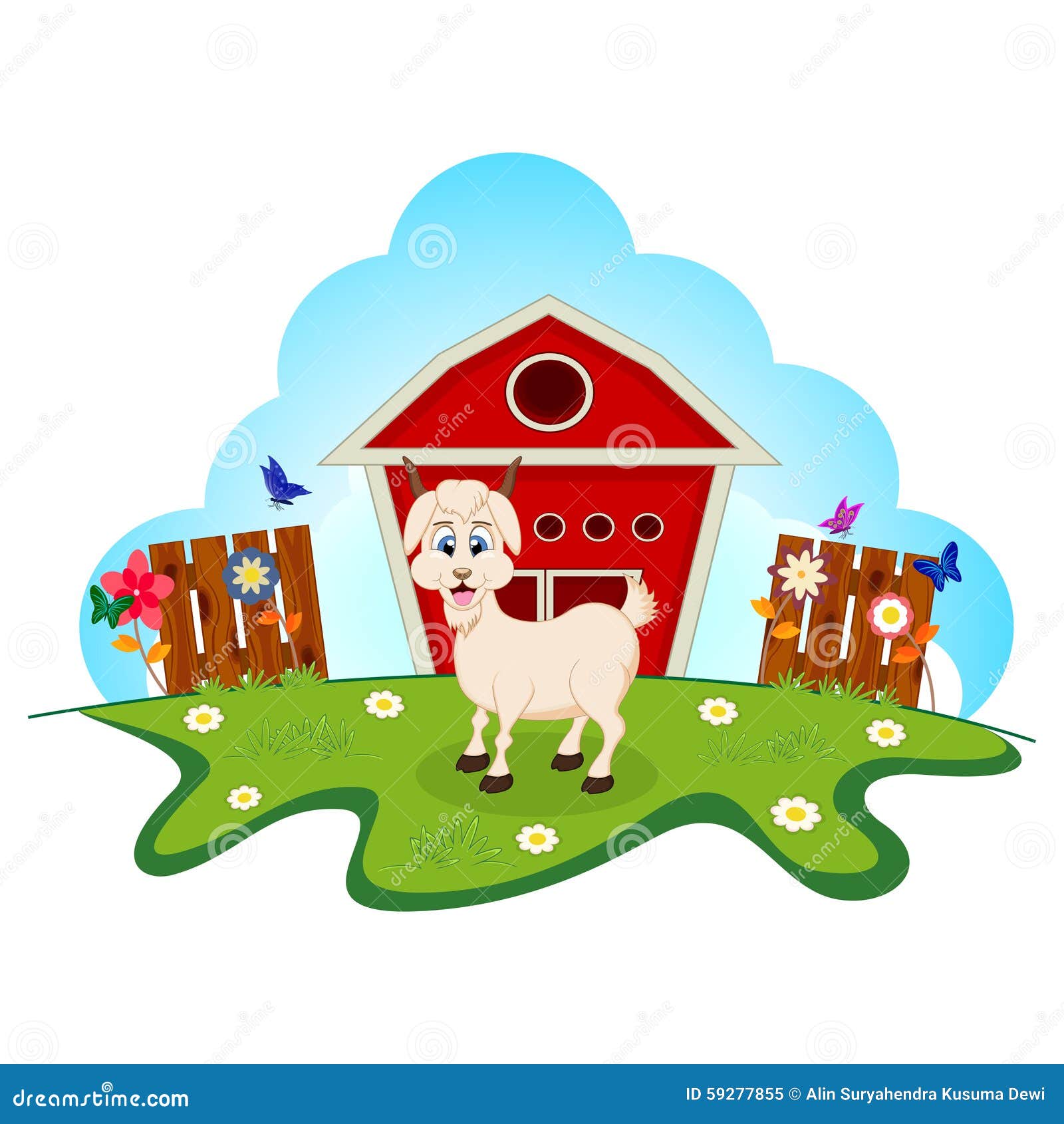 Goat on Farm for Your Design Stock Vector - Illustration of home ...