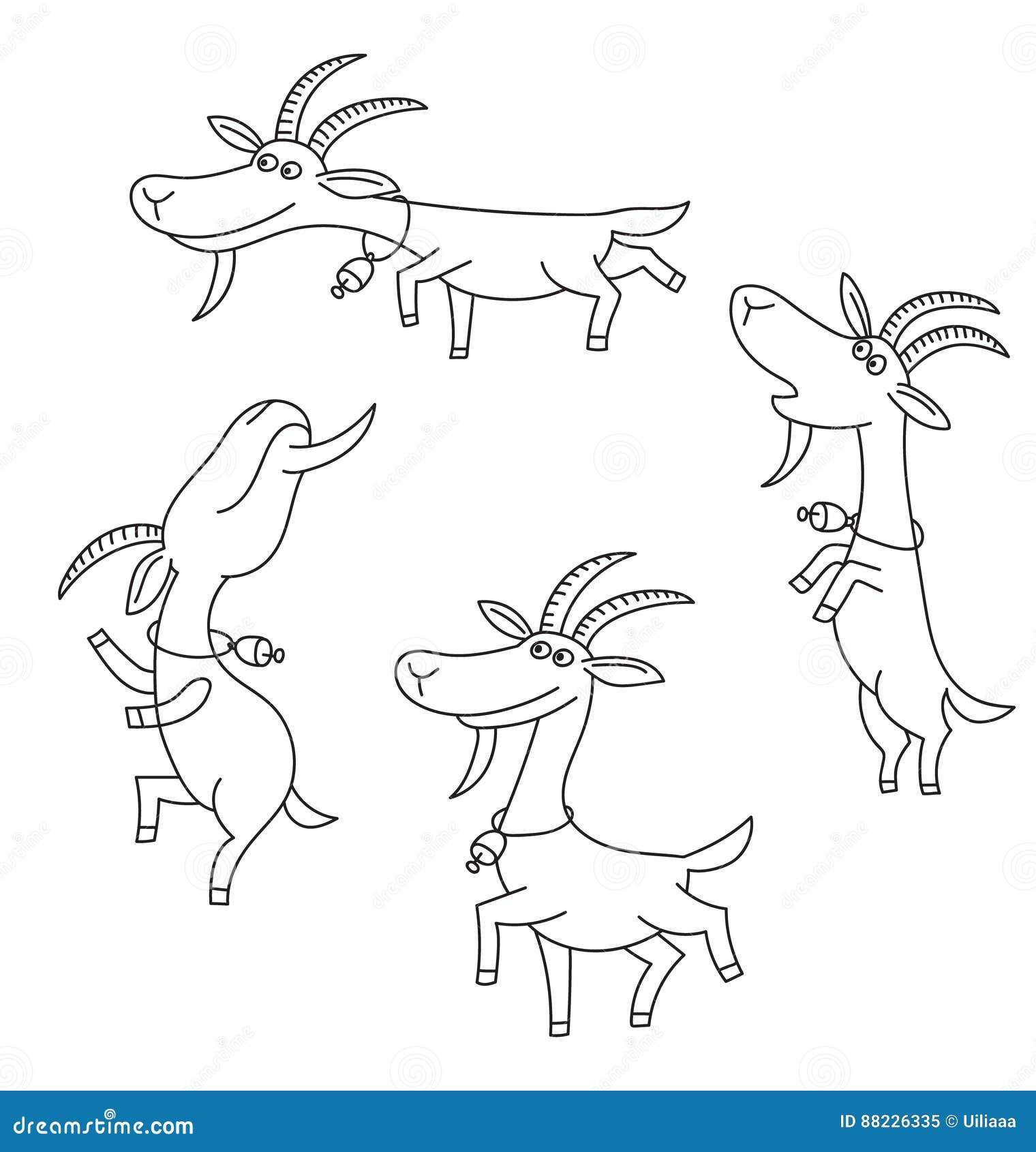 Goat Figures On White Background. Cartoon Vector | CartoonDealer.com ...