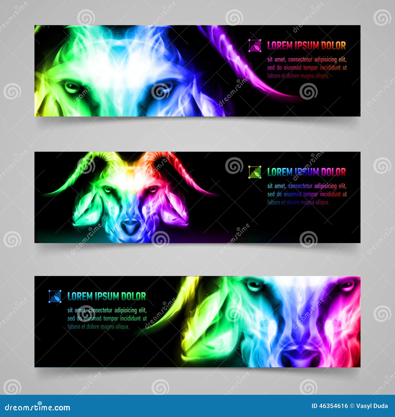 Goat fire banners stock vector. Illustration of colorful - 46354616