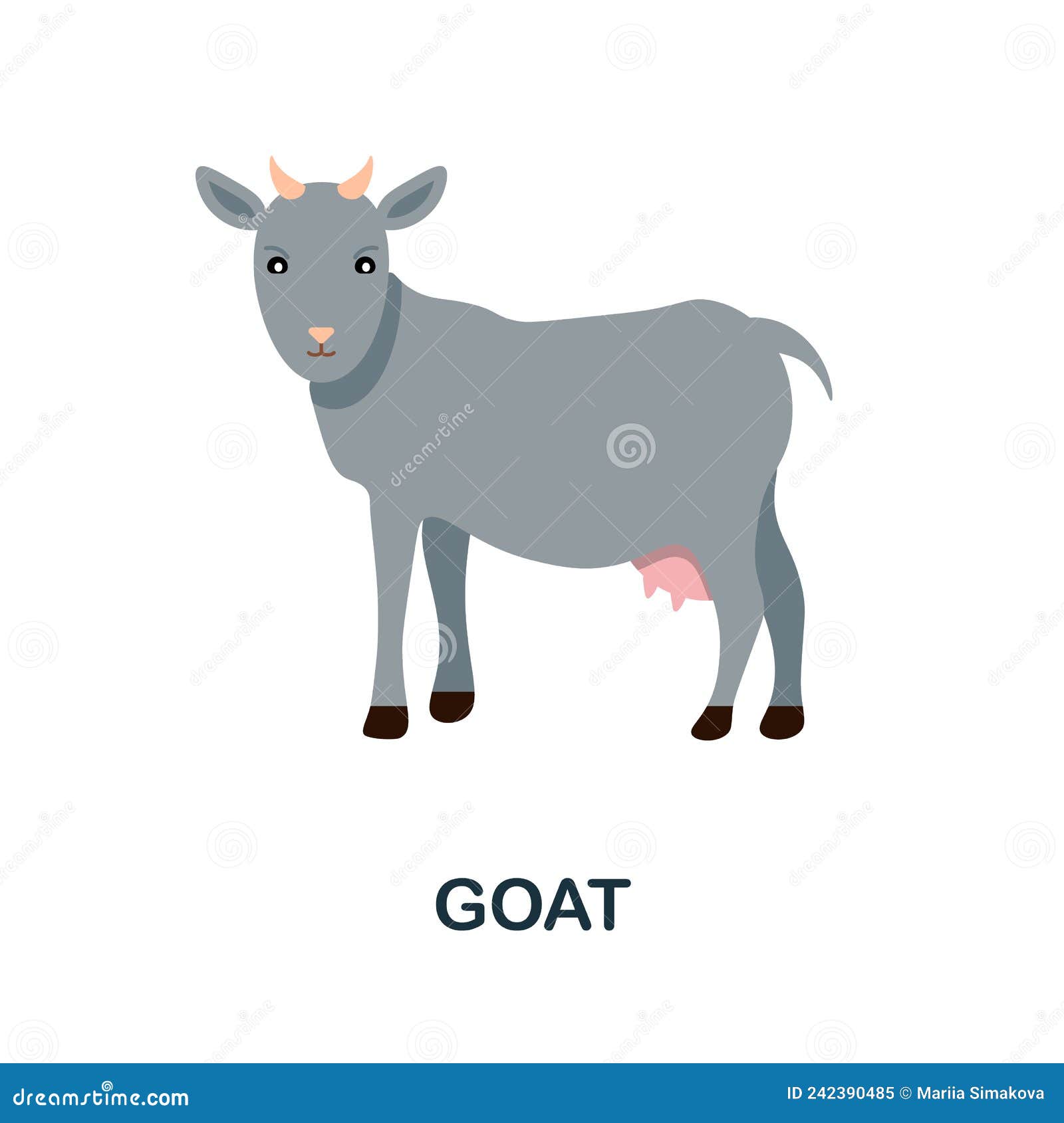 Goat Flat Icon. Colored Element Sign from Farm Animals Collection. Flat ...