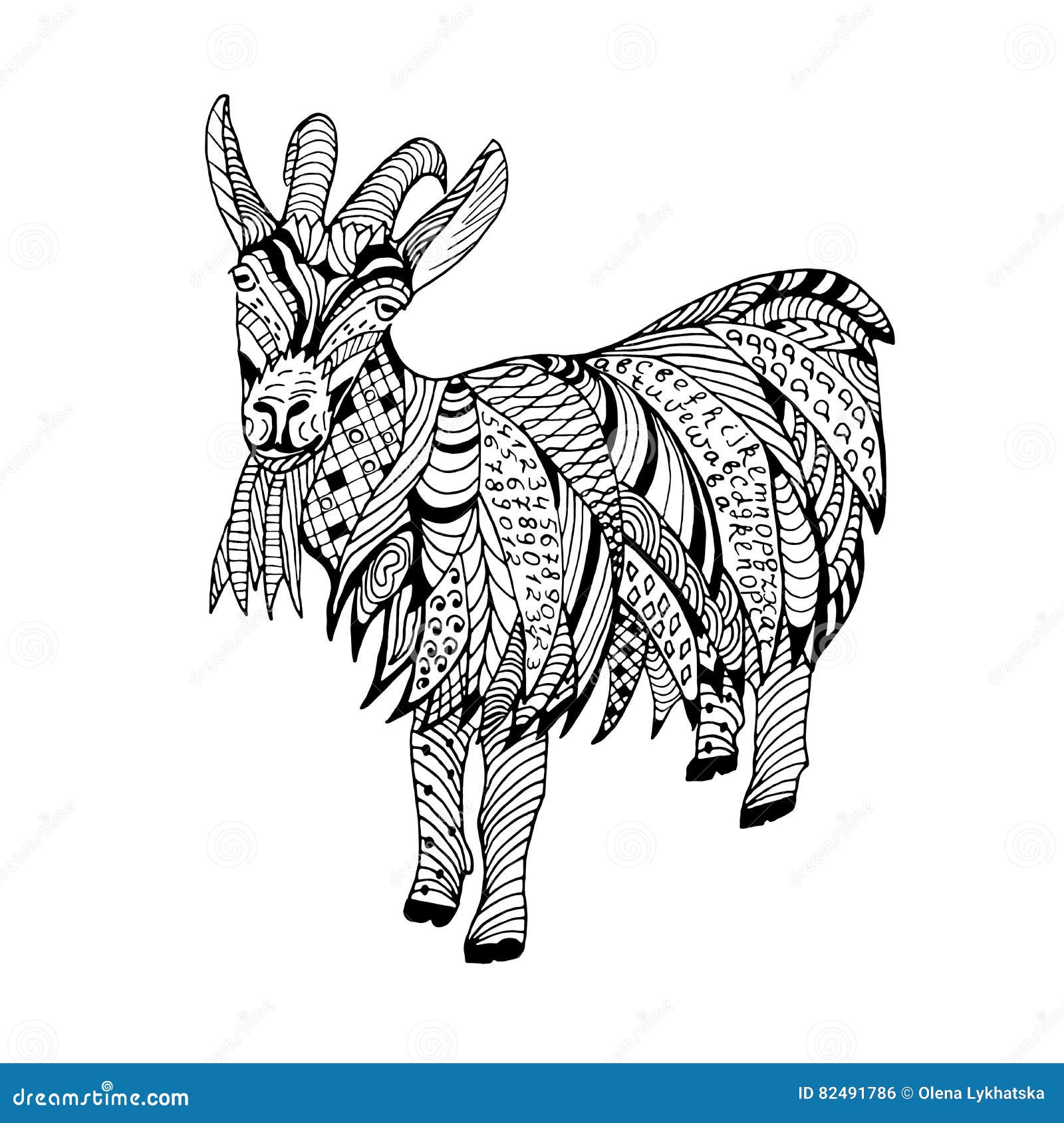 Goat Hand Drawn Sketched Vector Illustration. Stock Vector ...