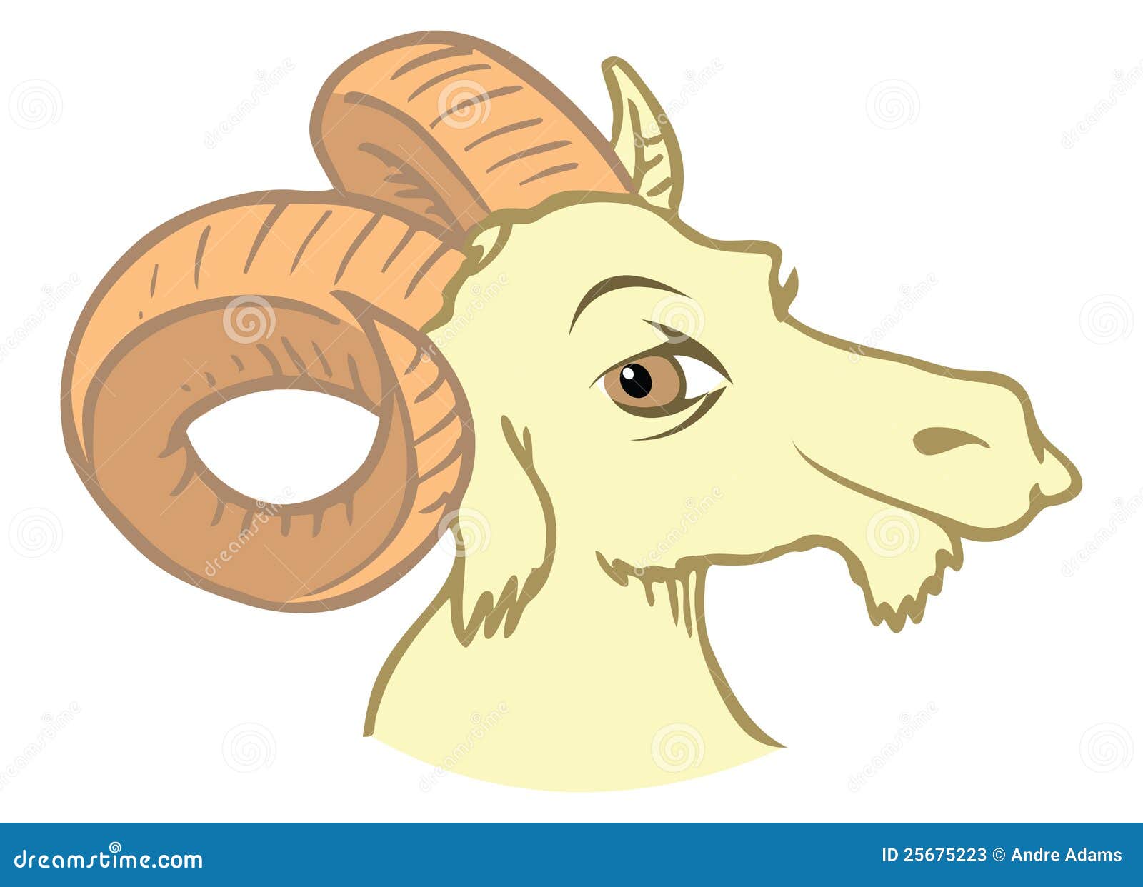 Goat head stock vector. Illustration of billygoat, horns - 25675223