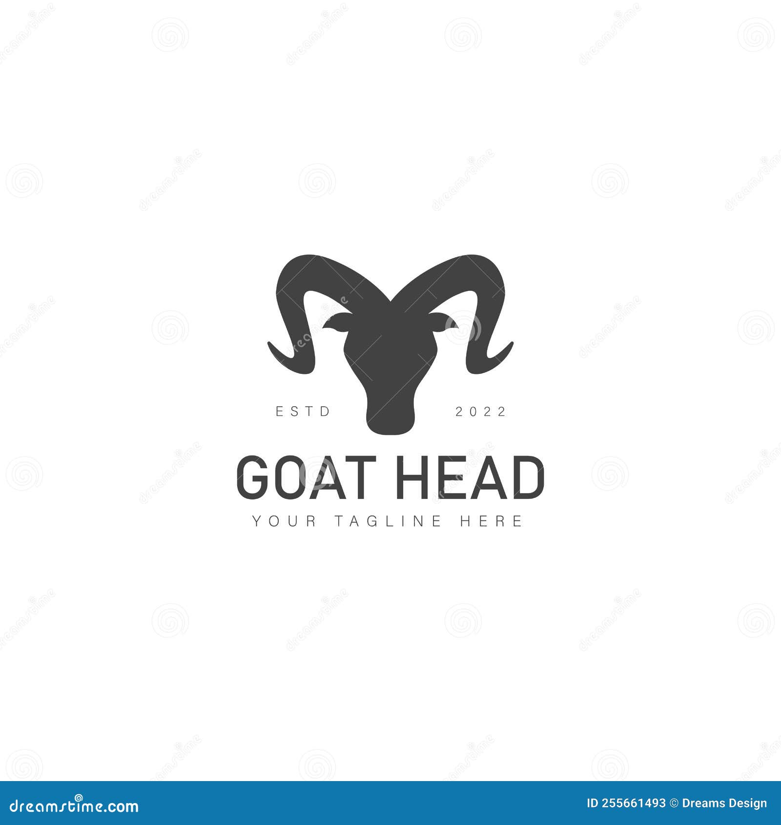Goat Head Logo Design Icon Illustration Stock Vector - Illustration of ...