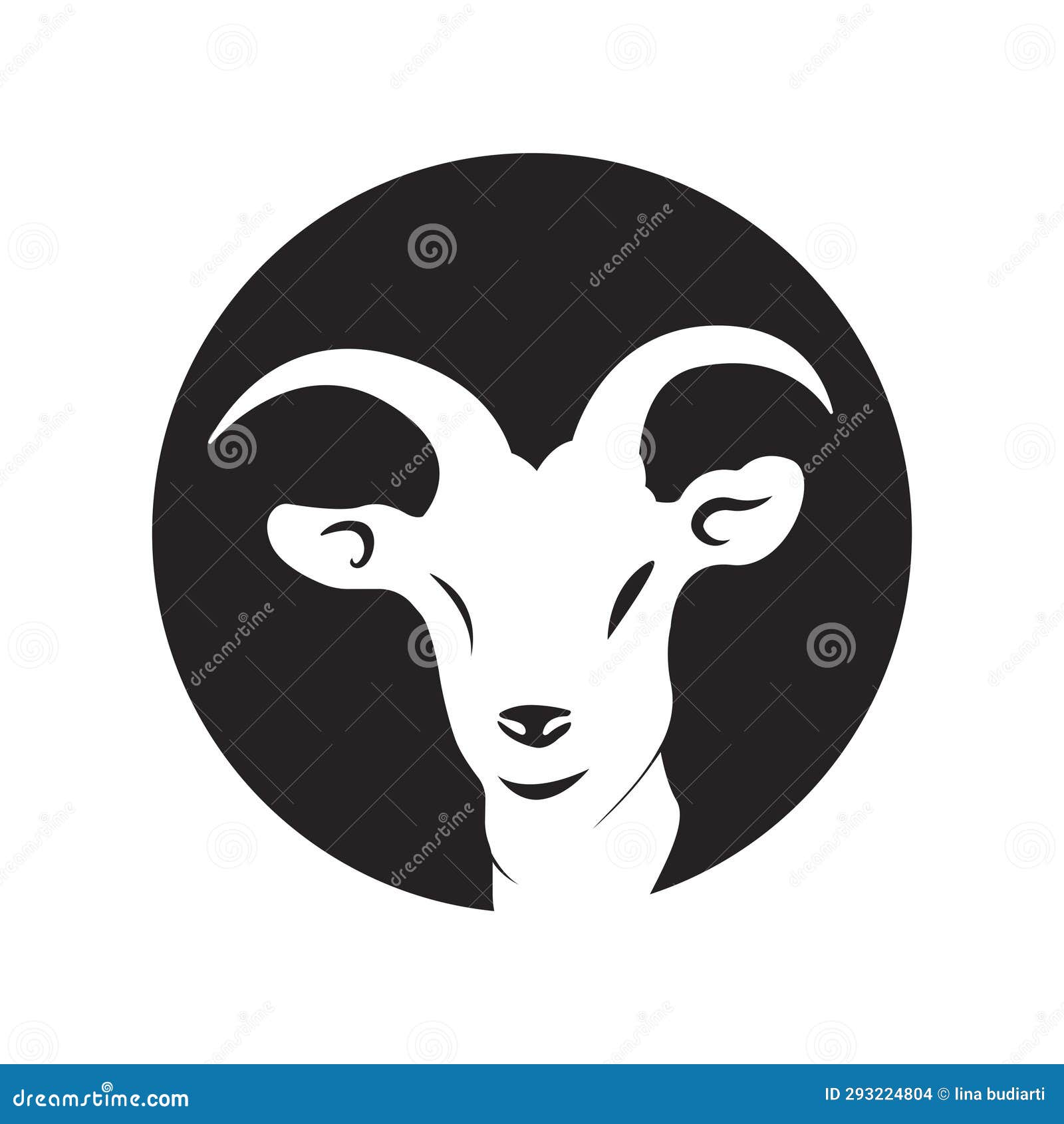 Goat head logo stock illustration. Illustration of drawing - 293224804