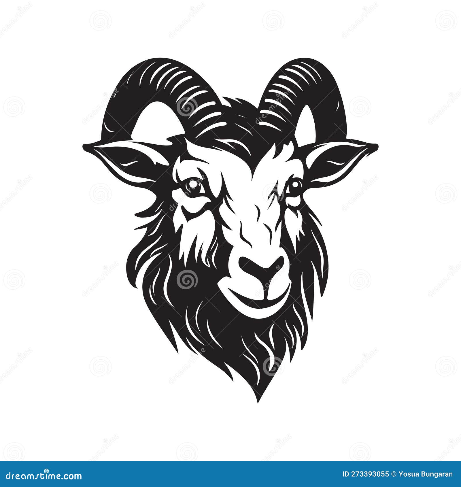 Goat Head, Vector Concept Digital Art, Hand Drawn Illustration Stock ...