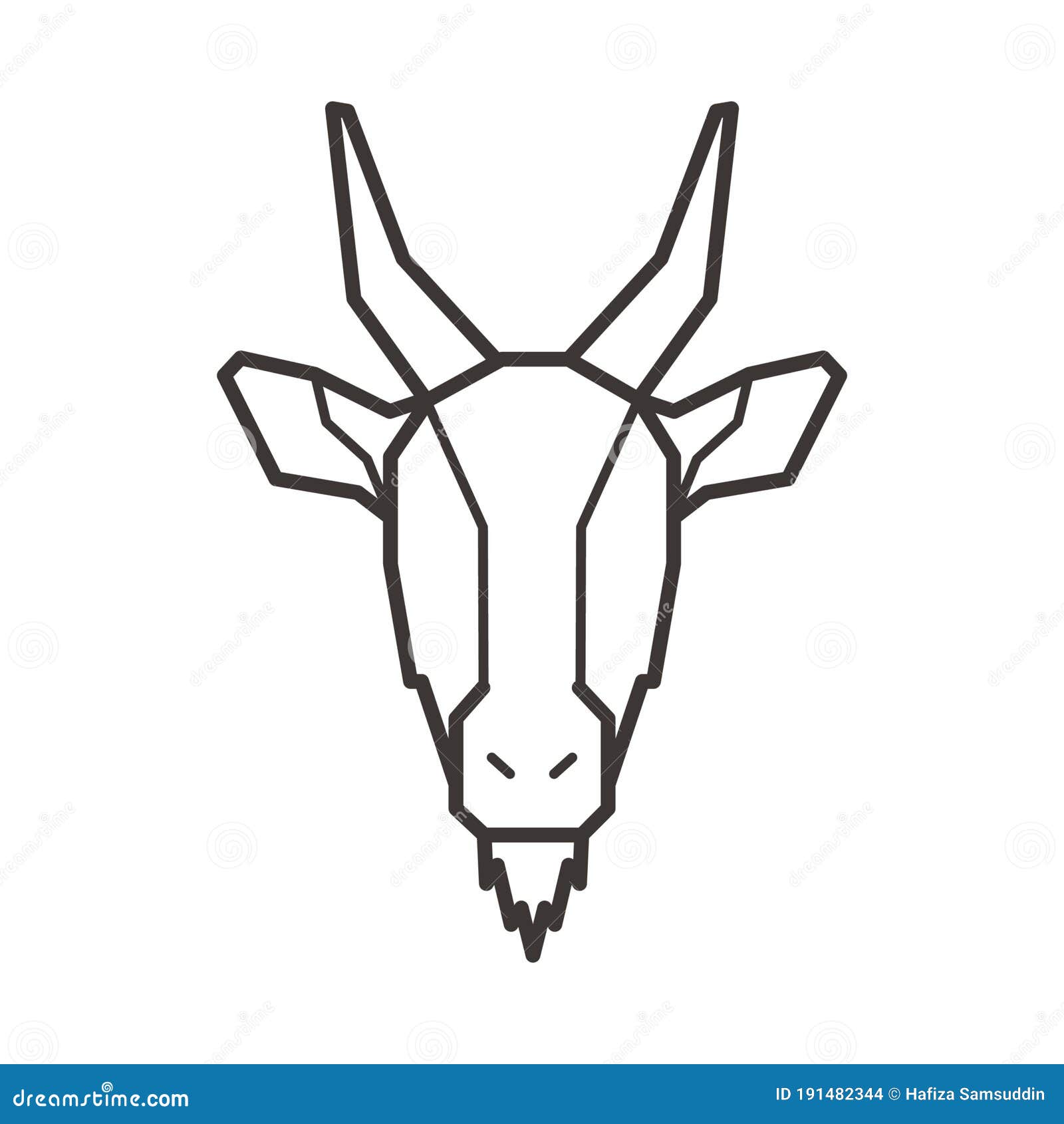 Goat Head. Vector Illustration Decorative Design Stock Vector ...