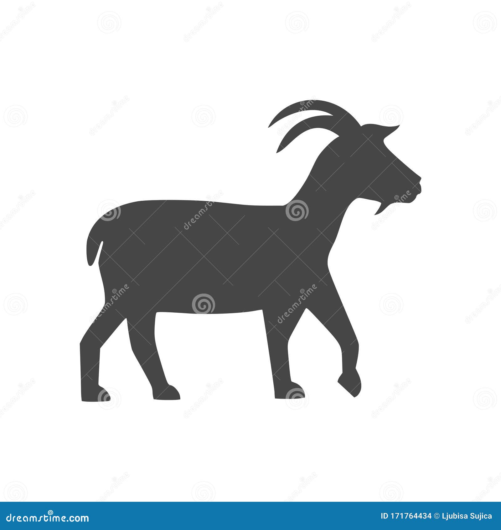 Goat icon stock vector. Illustration of color, goatee - 171764434