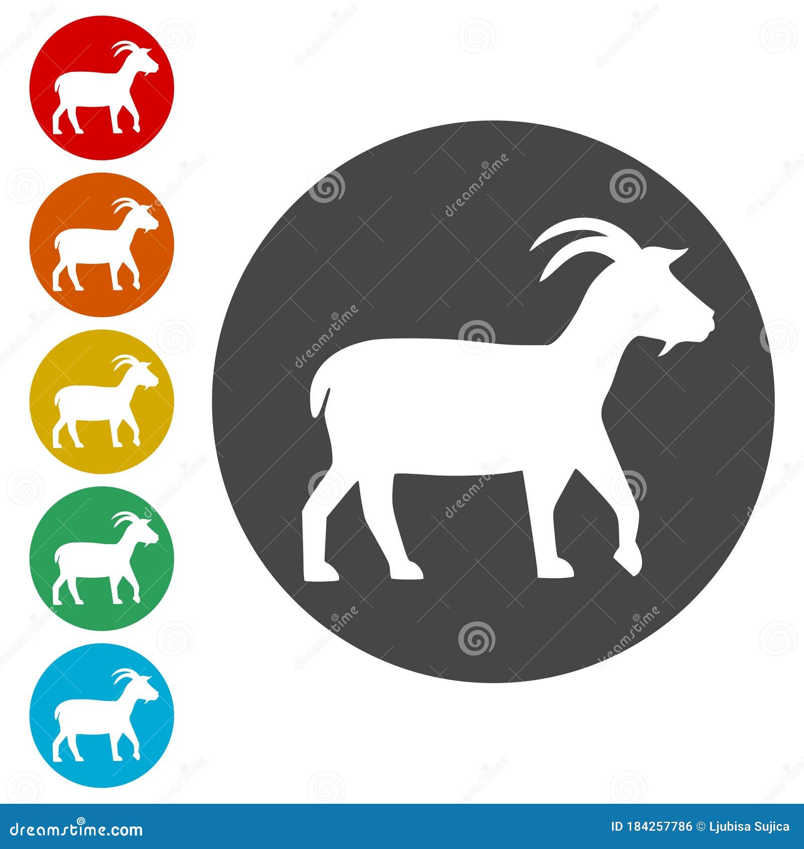 Goat icon stock vector. Illustration of nature, logo - 184257786