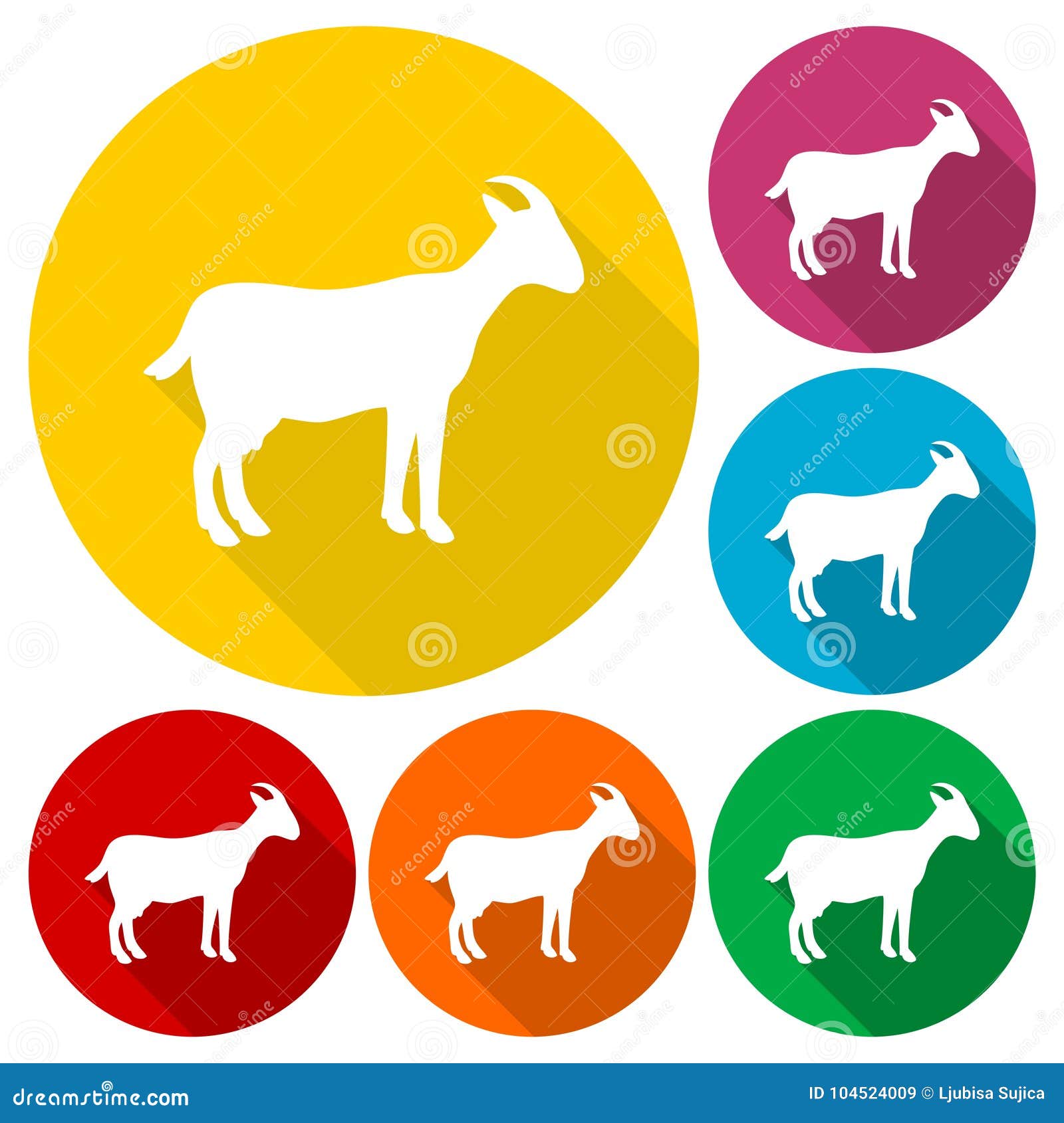 Goat Icons Set Vector Neon | CartoonDealer.com #269745690