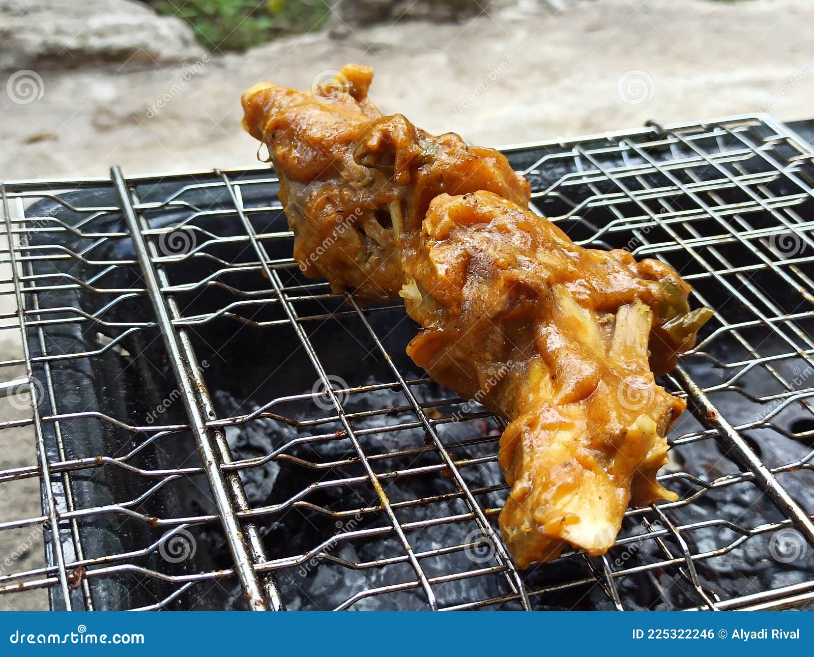 Goat Leg on the Grill Charcoal Stock Photo - Image of grill, charcoal ...