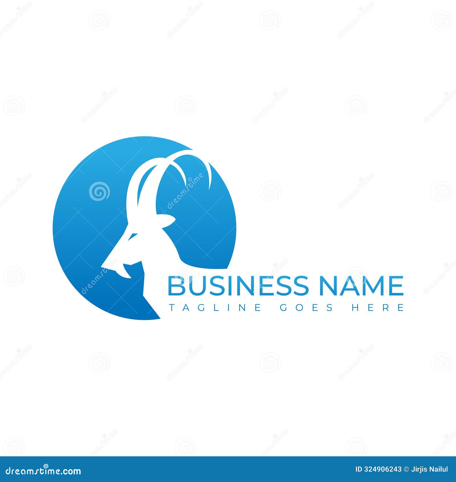 Goat Logo Design in Negative Space Vector Stock Vector - Illustration ...