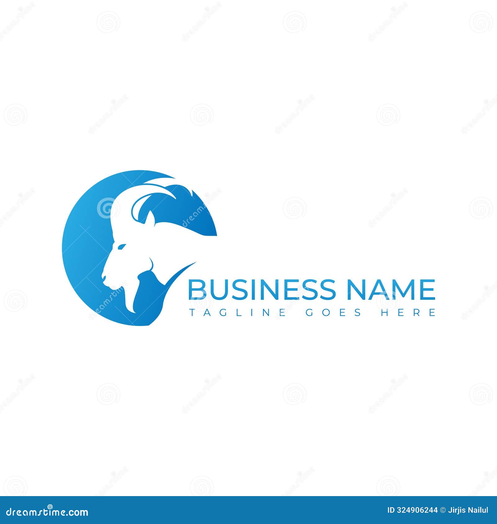 Goat Logo Design in Negative Space Vector Stock Vector - Illustration ...