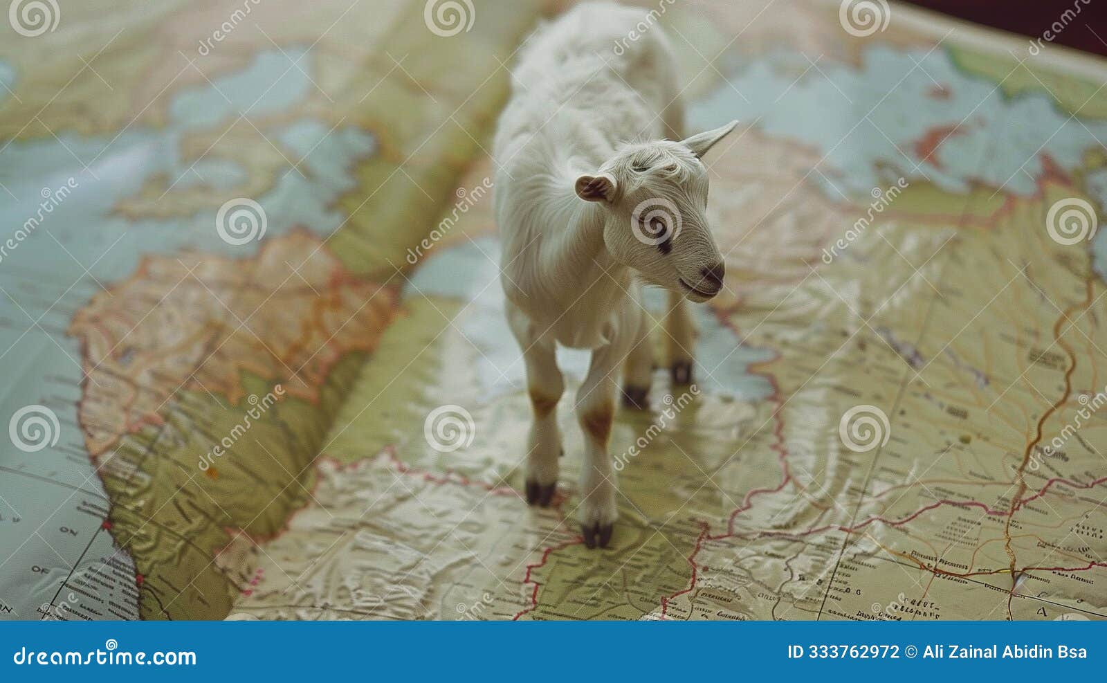 Goat on a Map stock illustration. Illustration of world - 333762972